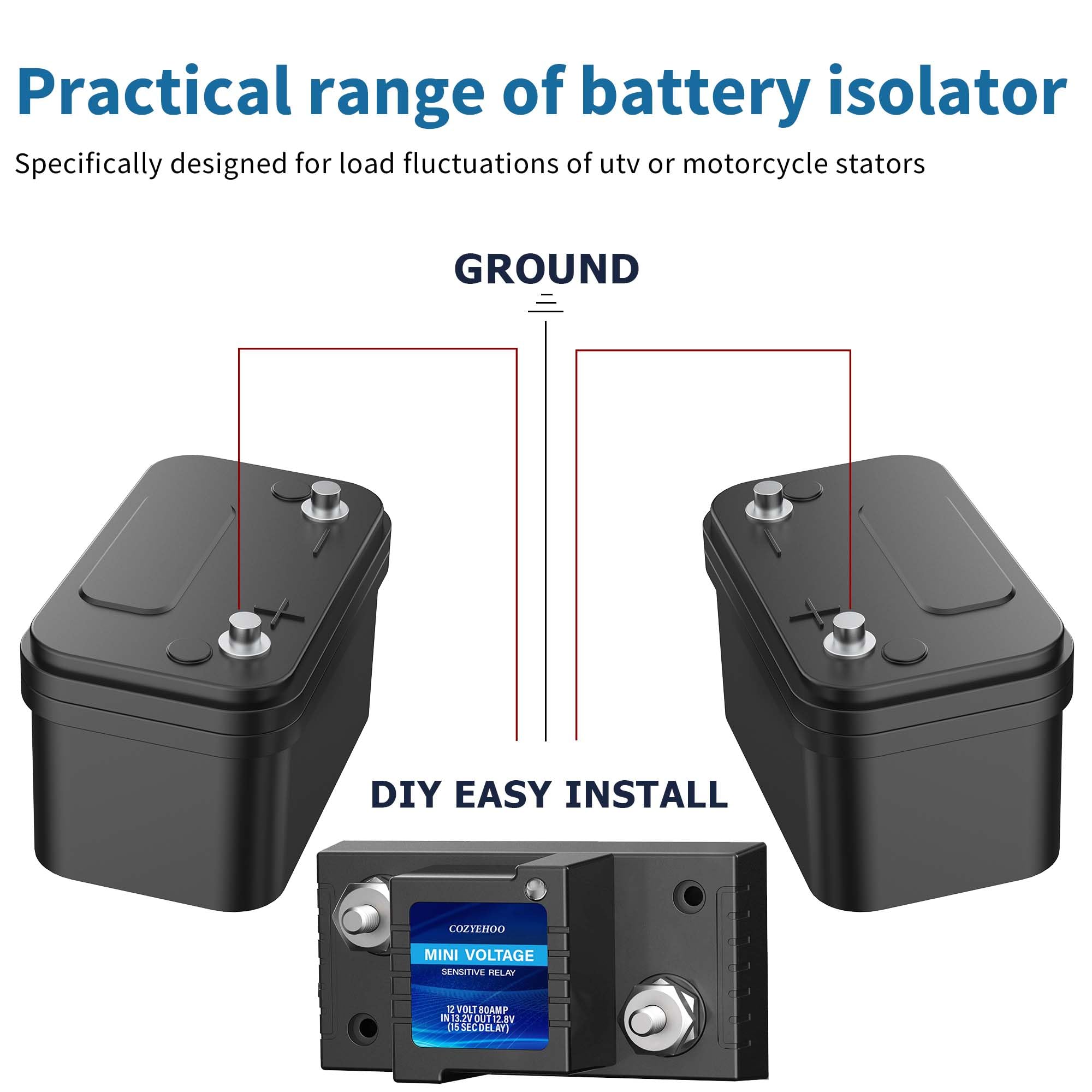 Snapklik.com : 12V 80Amp Dual Battery Isolator Switch,Voltage Sensitive ...