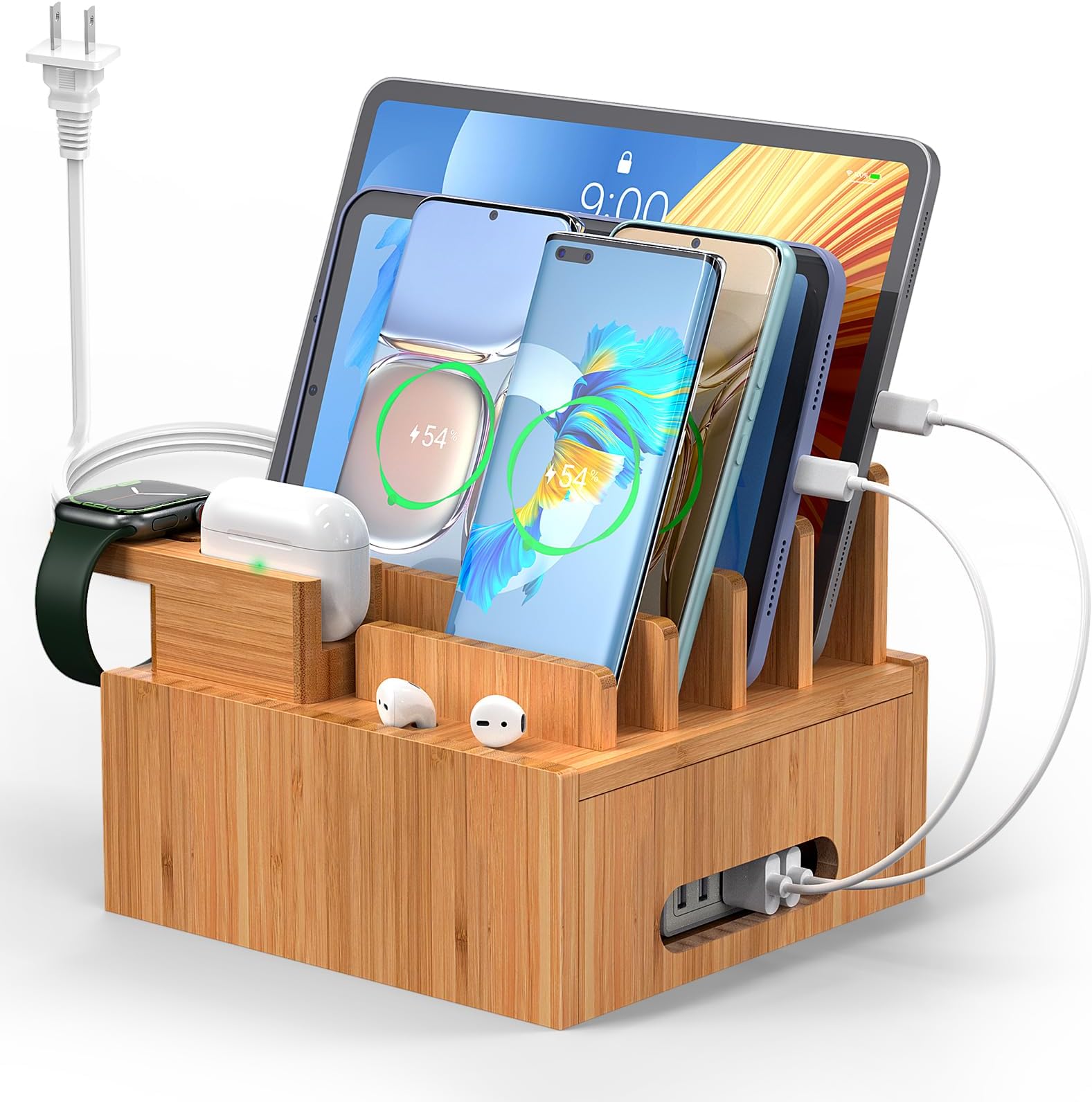 Amazon.com: Multi-Device Charging Station Dock & Organizer, with Power ...