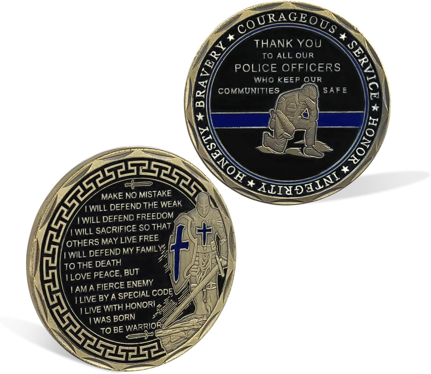 Amazon.com : Police Challenge Coin Law Enforcement Thin Blue Line ...