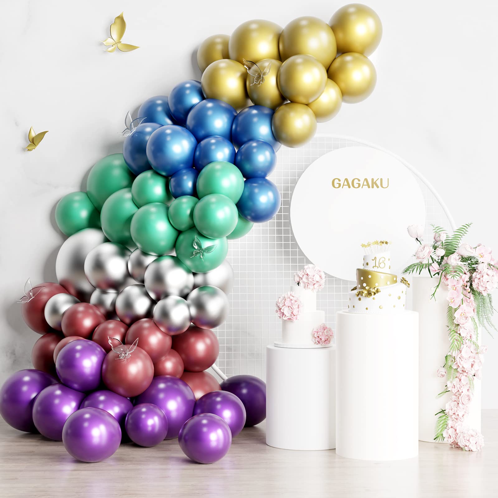 Snapklik.com : 60Pcs Colorful Party Balloons Garland Arch Kit, 12 ...