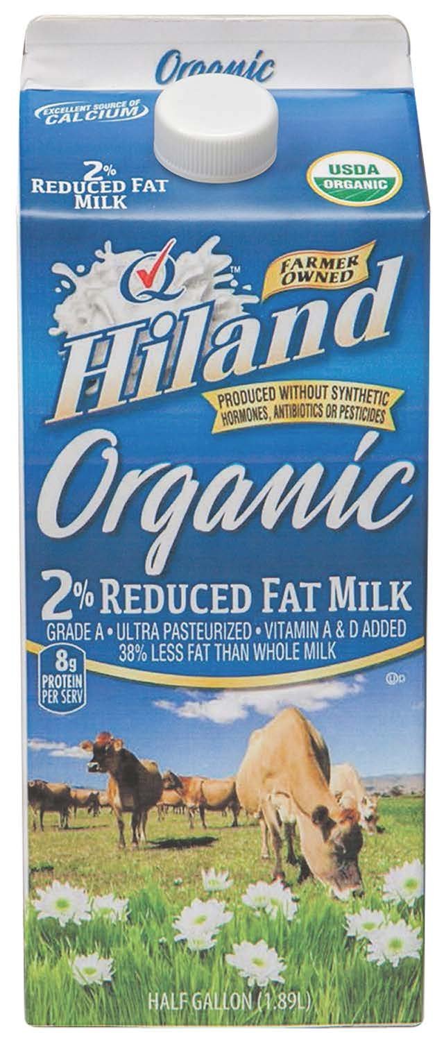 Amazon.com: Hiland Dairy Organic Half Gallon 2% Reduced Fat Milk, 64 oz ...
