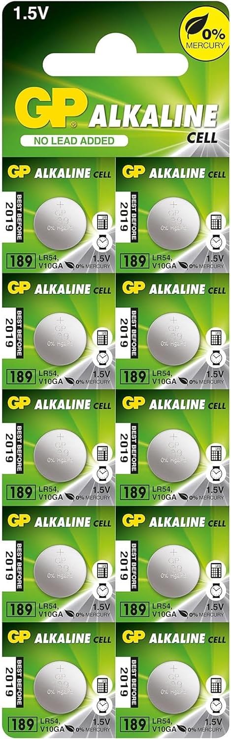AMK® GP LR54 189 1.5 Volt Alkaline Battery 10 Pack 189 V10GA L1131 ...
