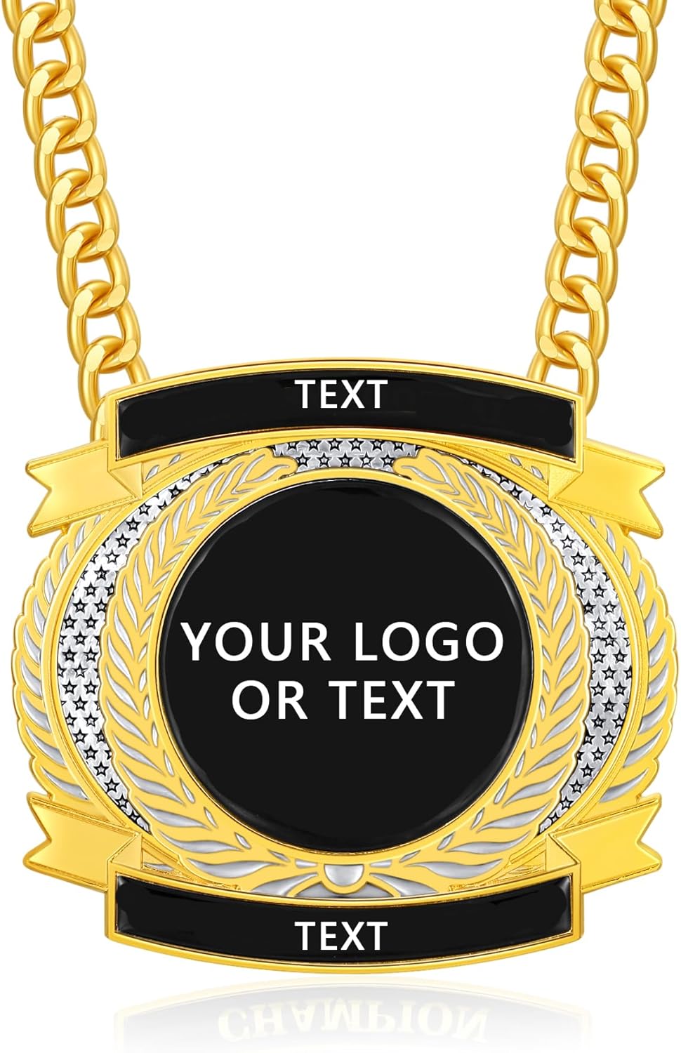 Amazon.com : HuangouSA Custom Turnover Chain Medals, 4" Personalize ...