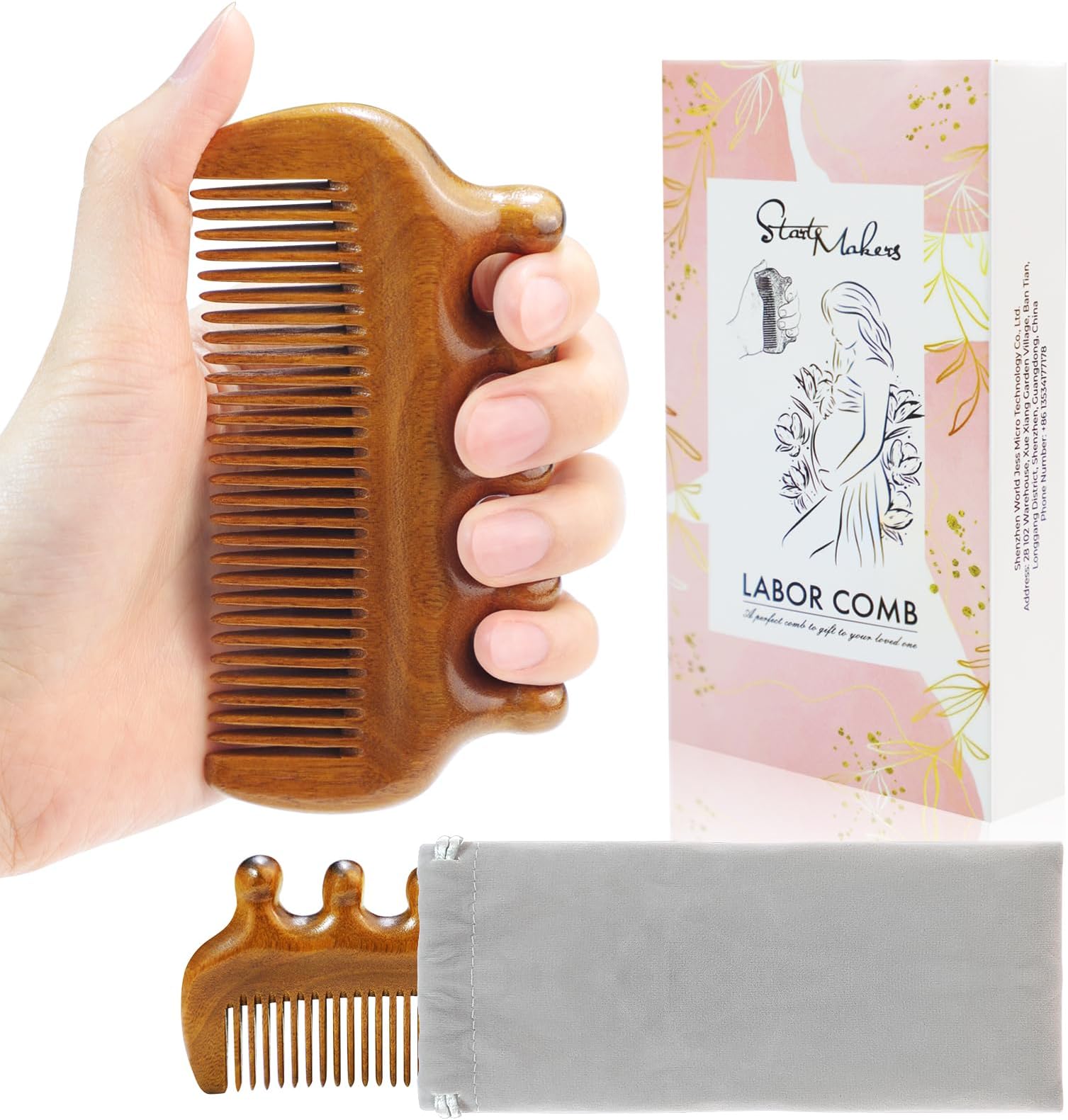 Amazon.com : Wooden Labor Comb, Birth Comb for Labor Sandalwood Natural ...