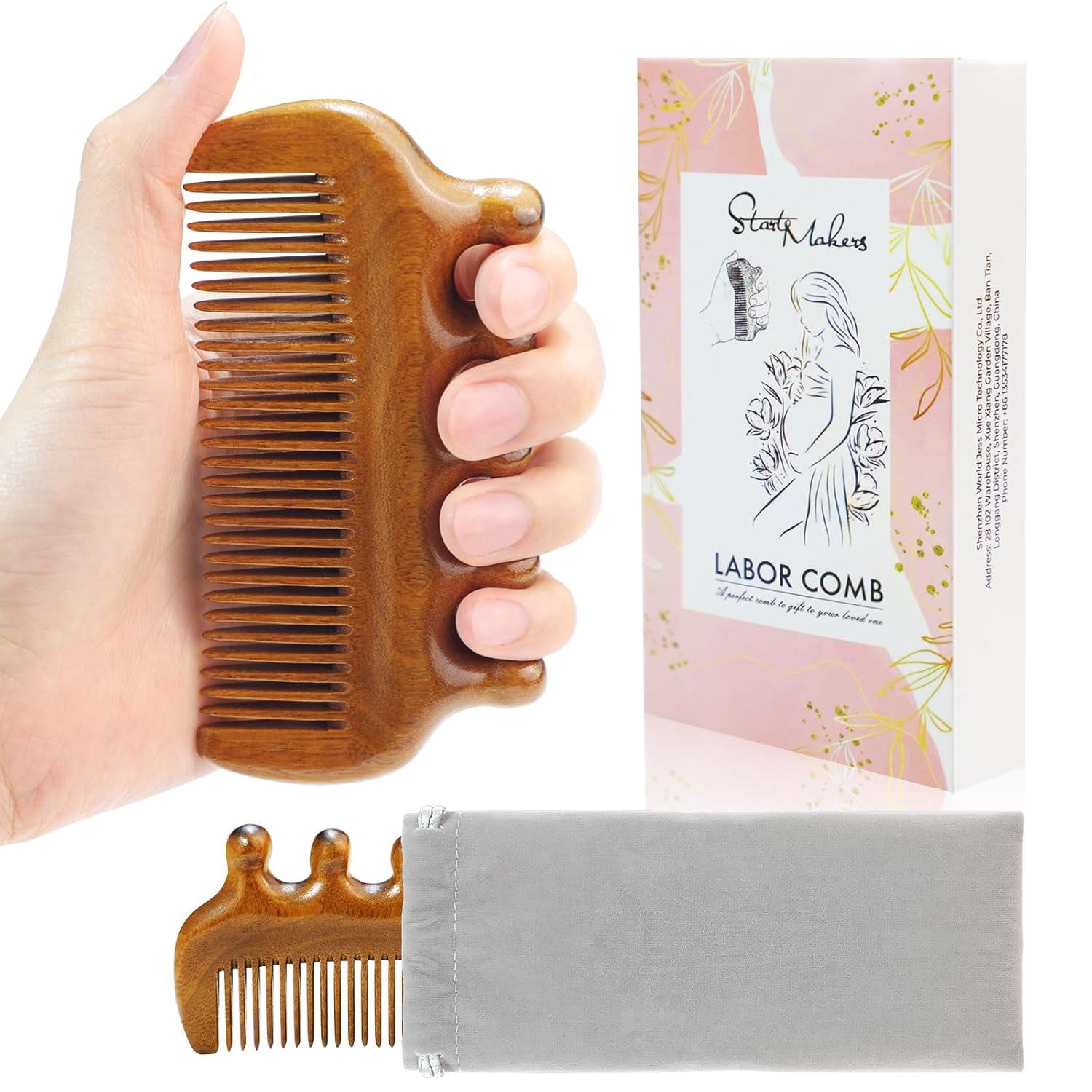 Amazon.com : START MAKERS Birthing Comb for Labor Pain Relief, Natural ...
