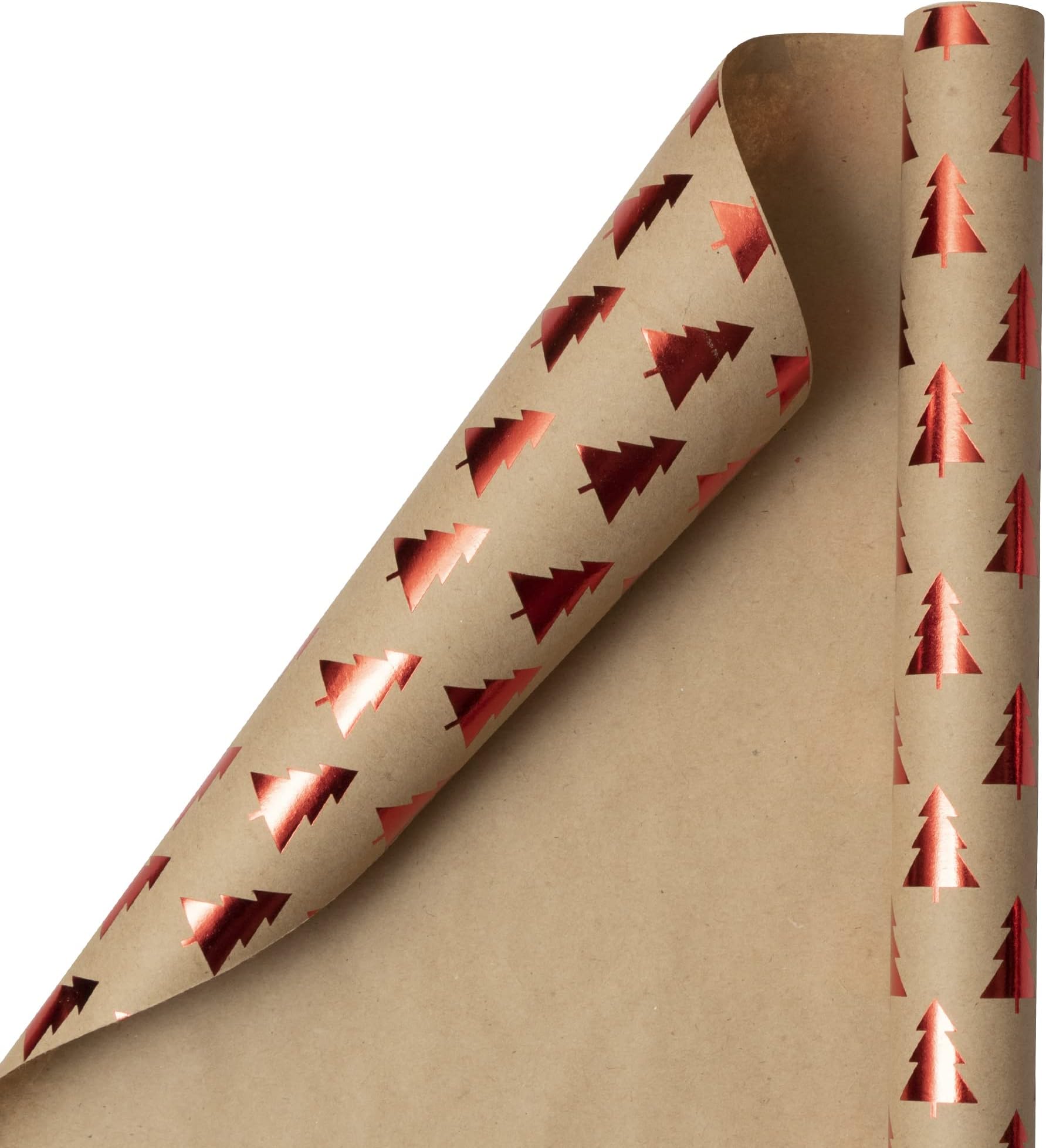 Amazon.com: JAM Paper Gift Wrap - Christmas Kraft Wrapping Paper - 25 ...