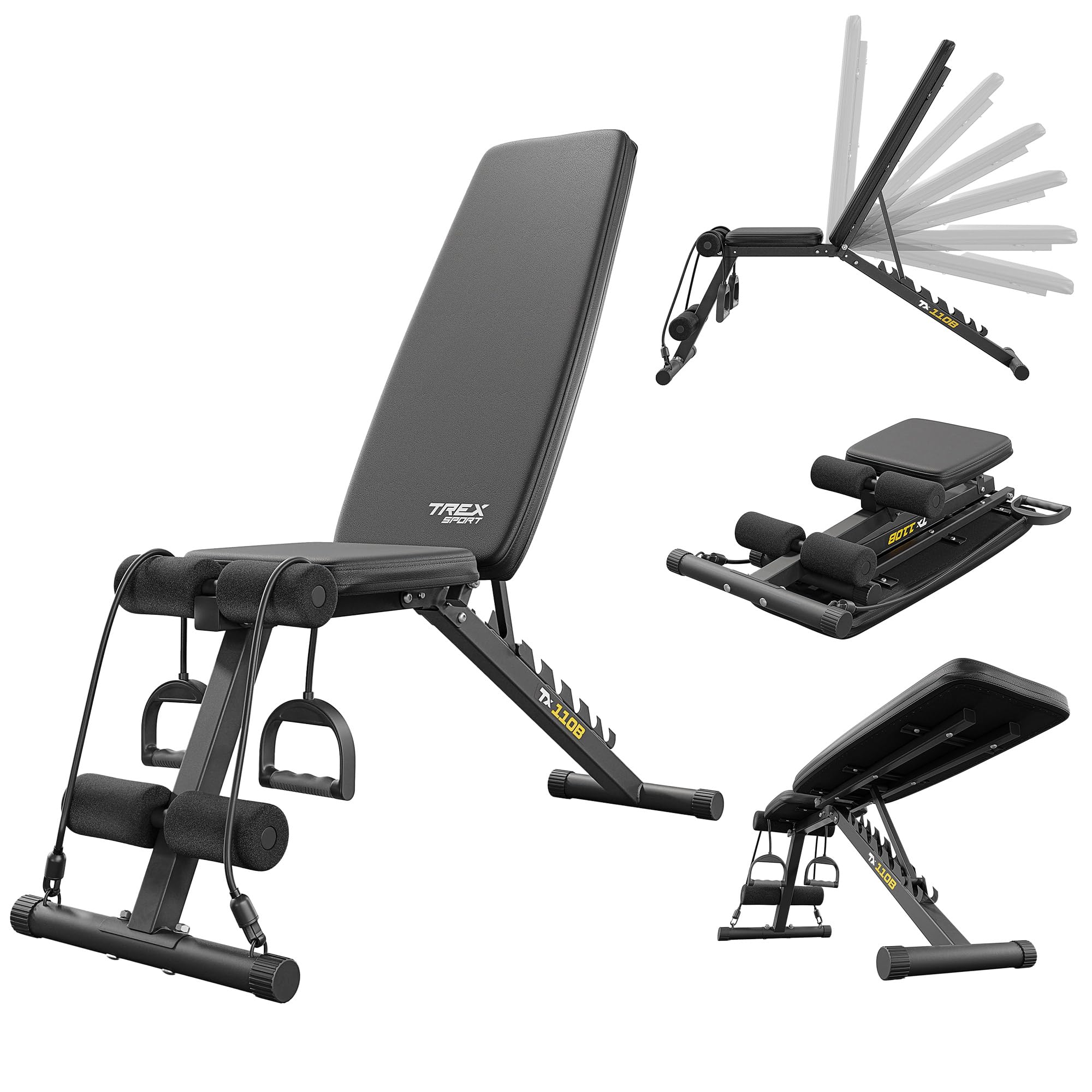 TREX SPORT TX-110B Hantelbank klappbar | Trainingsbank 7-fach ...