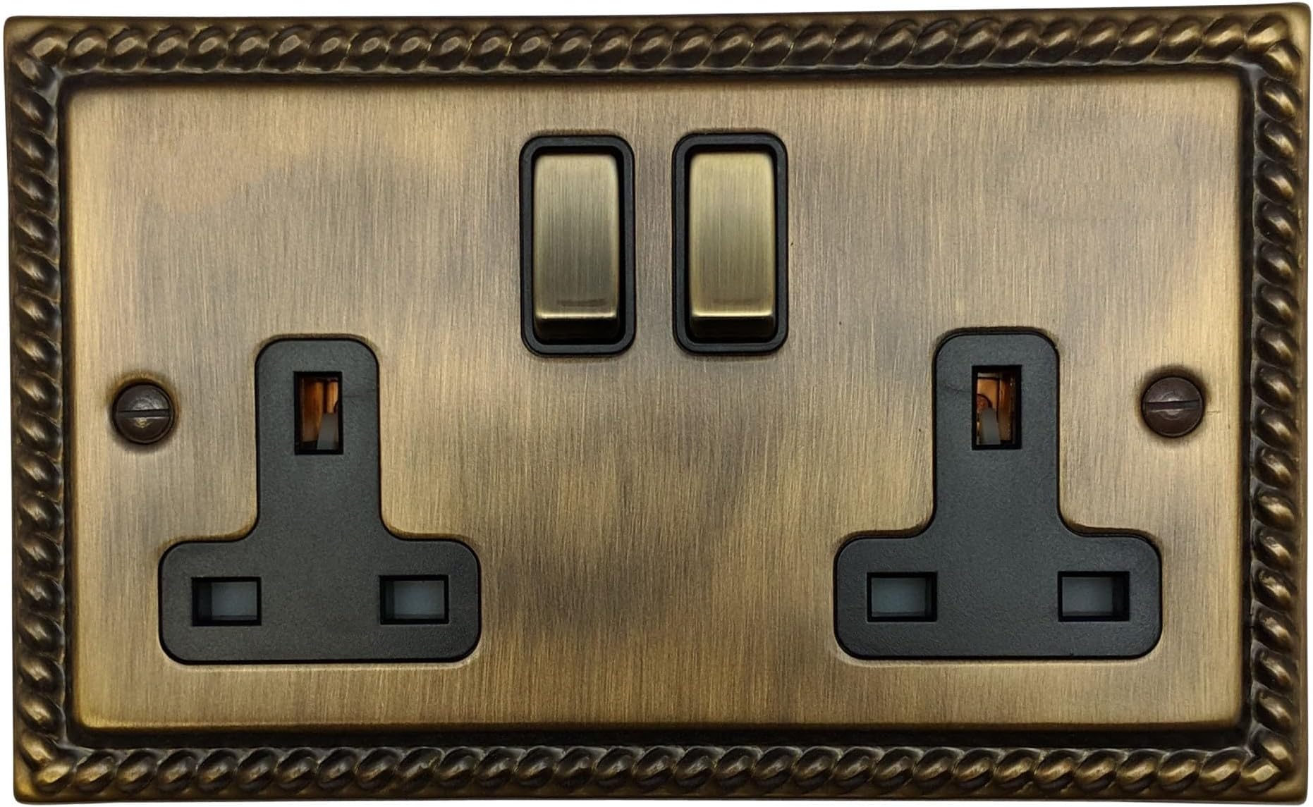A5 Products Ltd Victorian Anitque Brass 13 Amp Double Socket 2 Gang ...
