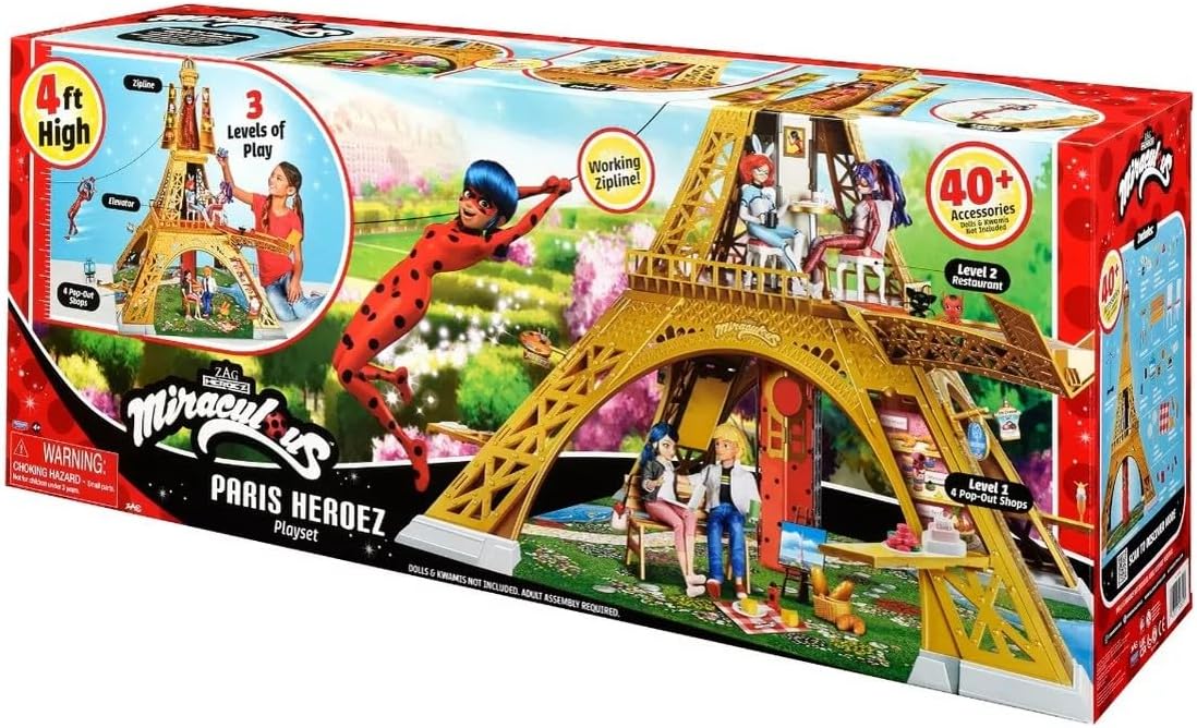 Ladybug Playset Torre Eiffel Paris Heroez Miraculous Set de Juego de ...
