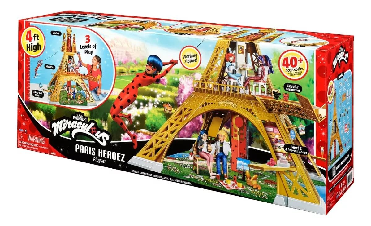 Ladybug Playset Torre Eiffel Paris Heroez Miraculous Set de Juego de ...