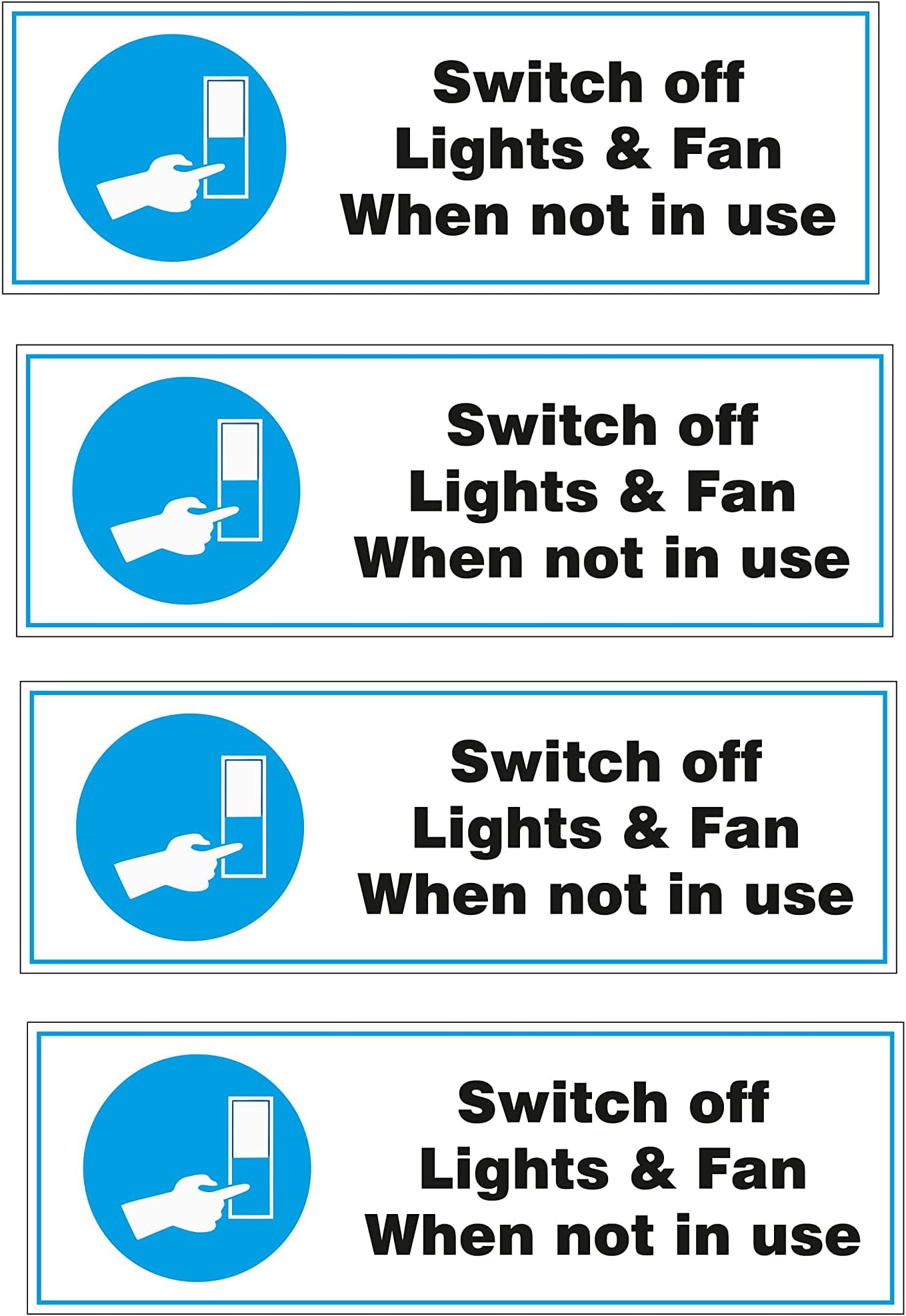 NS INVENTIVENESS - Please Switch Off Lights Fan Not In Use Sign PVC ...