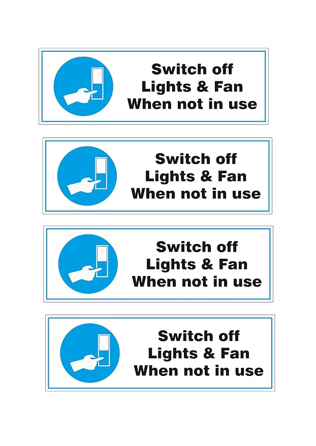 NS INVENTIVENESS - Please Switch Off Lights Fan Not In Use Stickers PVC ...