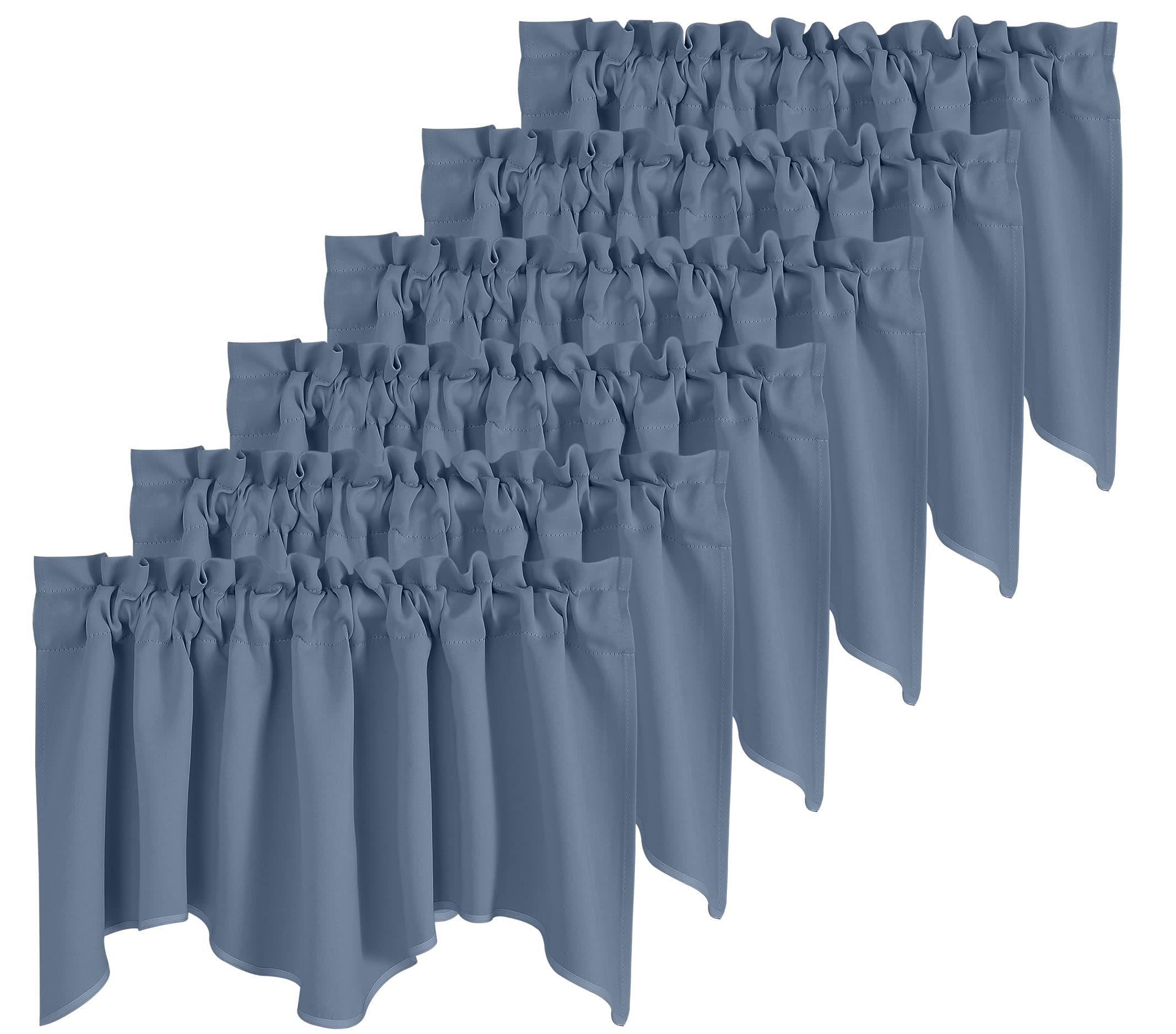 Amazon.com: NICETOWN Stone Blue Blackout Valances for Windows Treatment ...