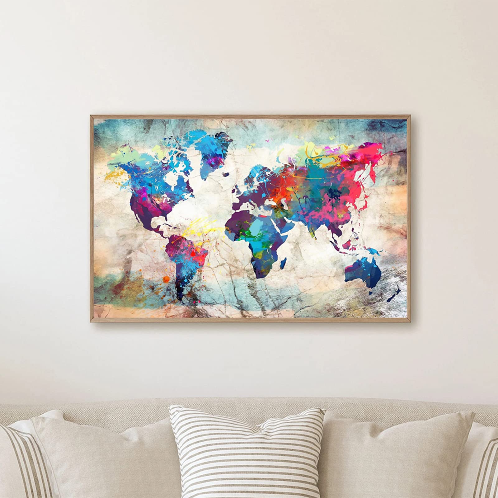 XWJJ Diamond Painting Kits,Diamond Art for Adults World Map Full Round ...