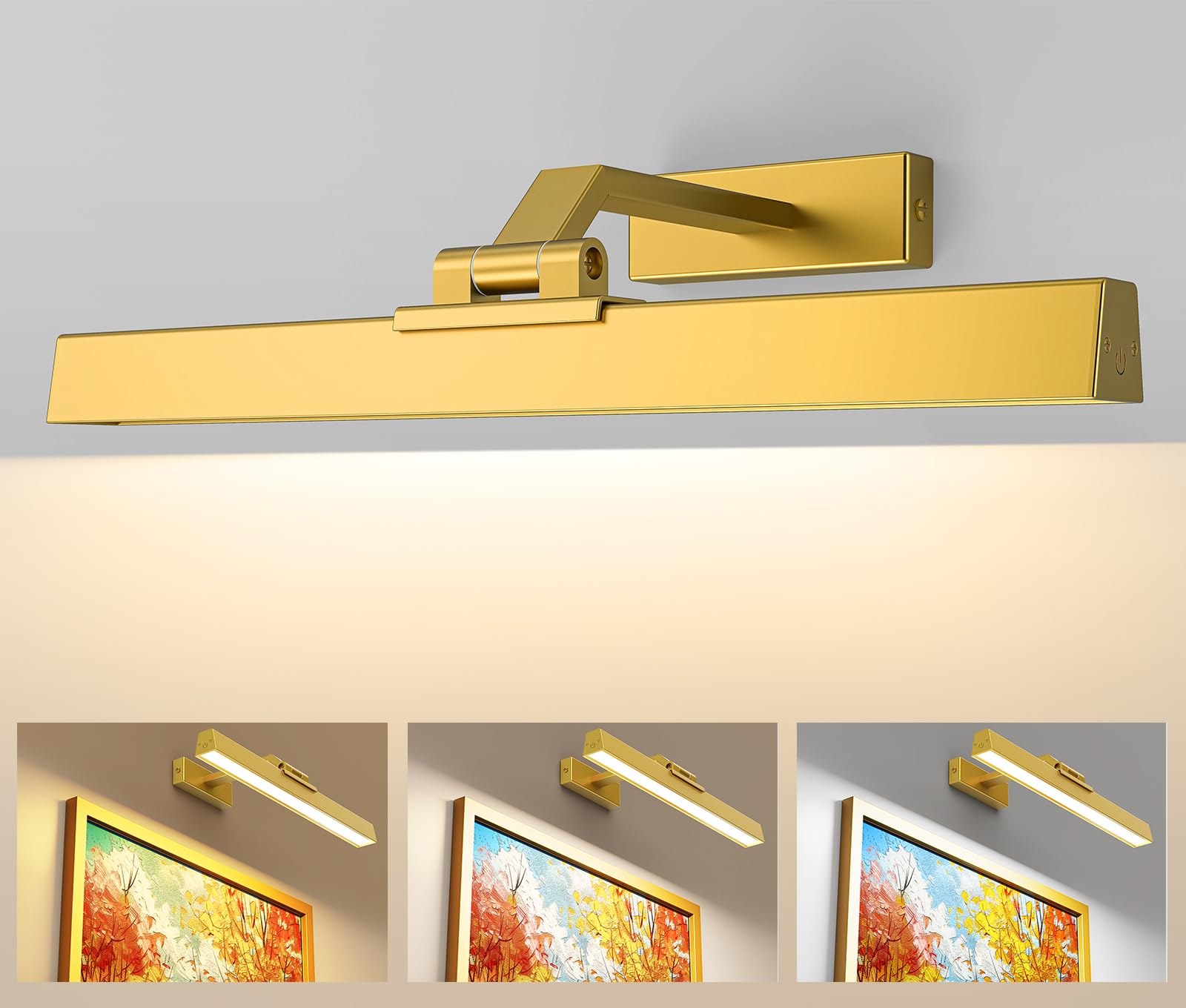 Afyuol Picture Lights for Wall, Battery Operated Picture Light 16in ...