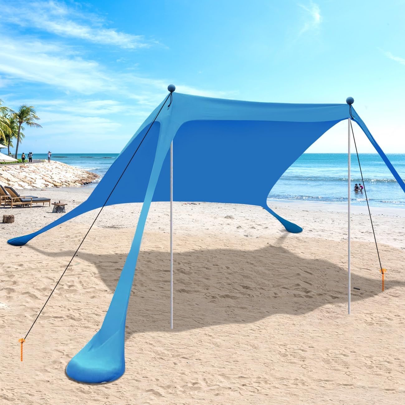 Amazon.com: Black Sierra Beach Tent with UPF 50+ Sun Protection, Easy ...