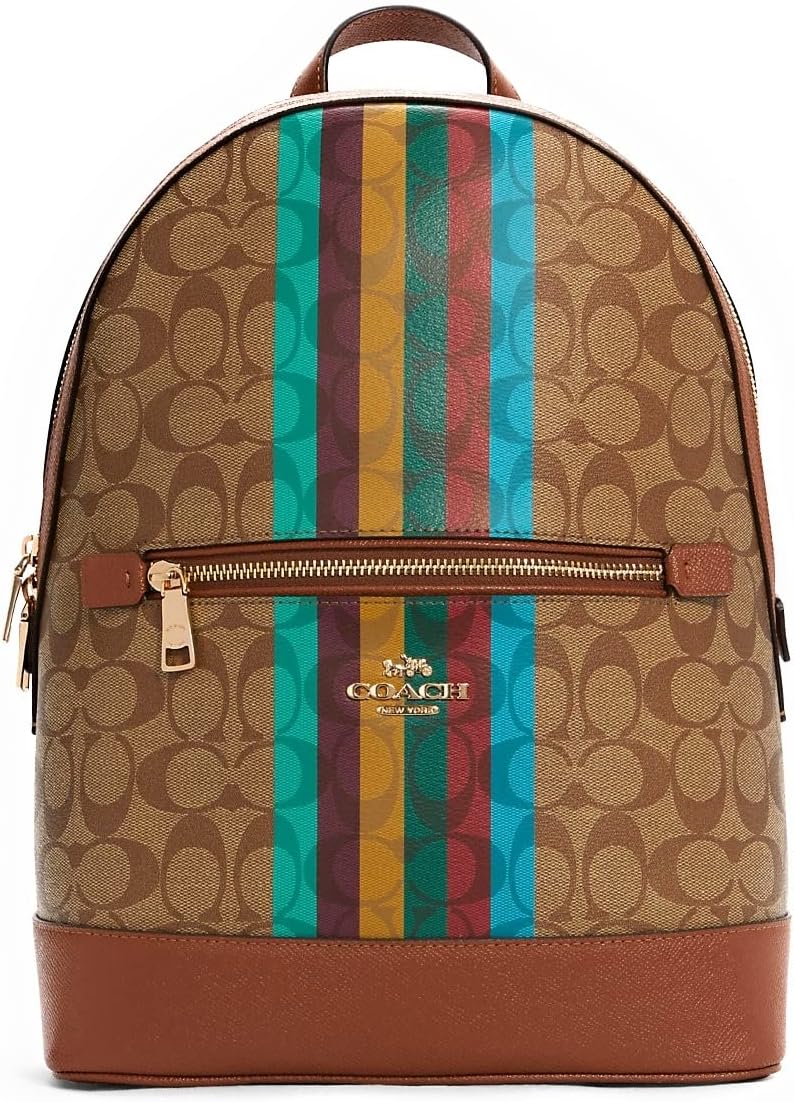 Amazon.com: Coach Womens Kenley Backpack In Leather (Khaki Multi ...