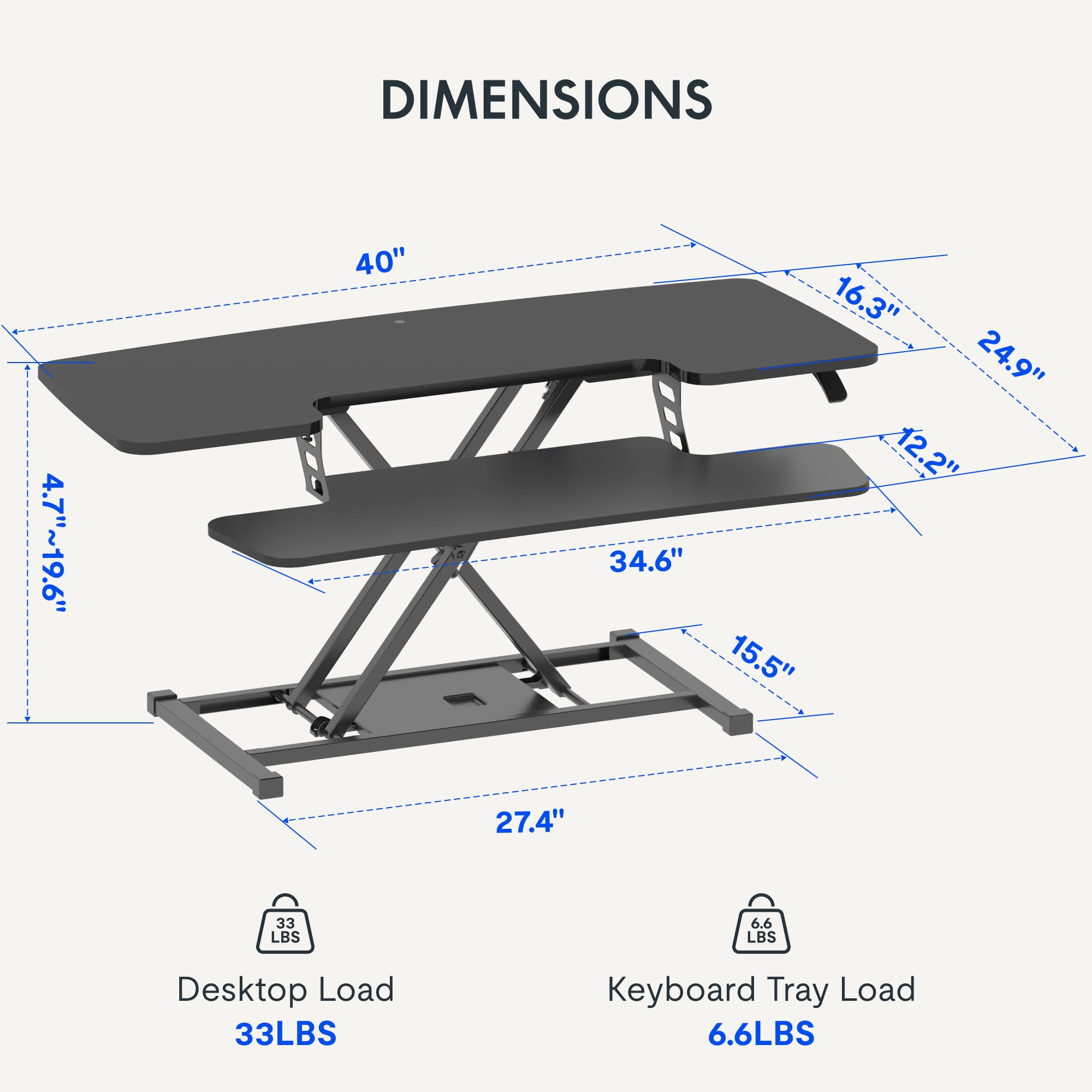 Snapklik.com : FLEXISPOT 40" Wide Standing Desk Converter Sit To Stand ...