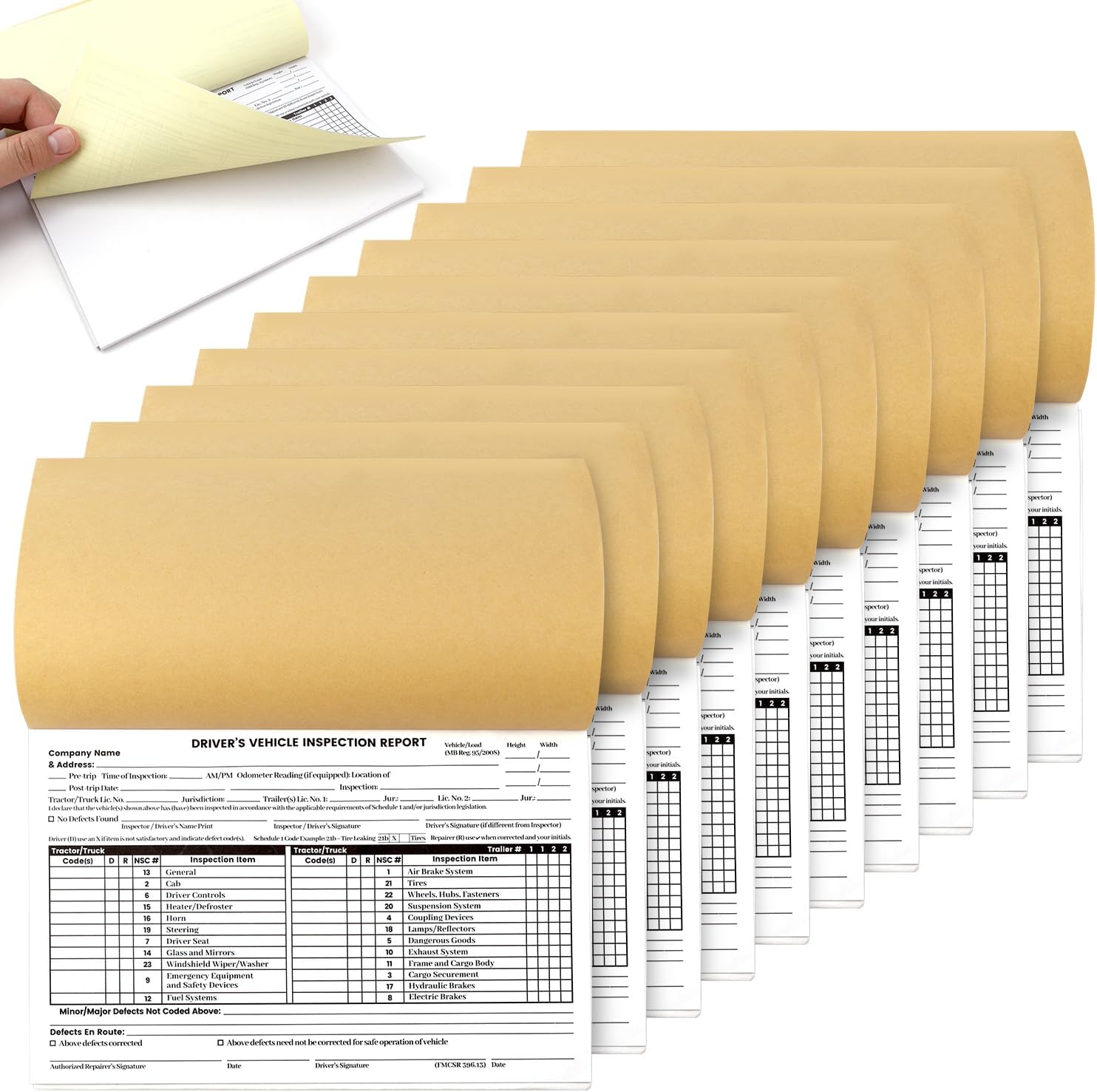 10pcs Canadian Driver's Vehicle Inspection Report, 8.11x5.59in Annual ...