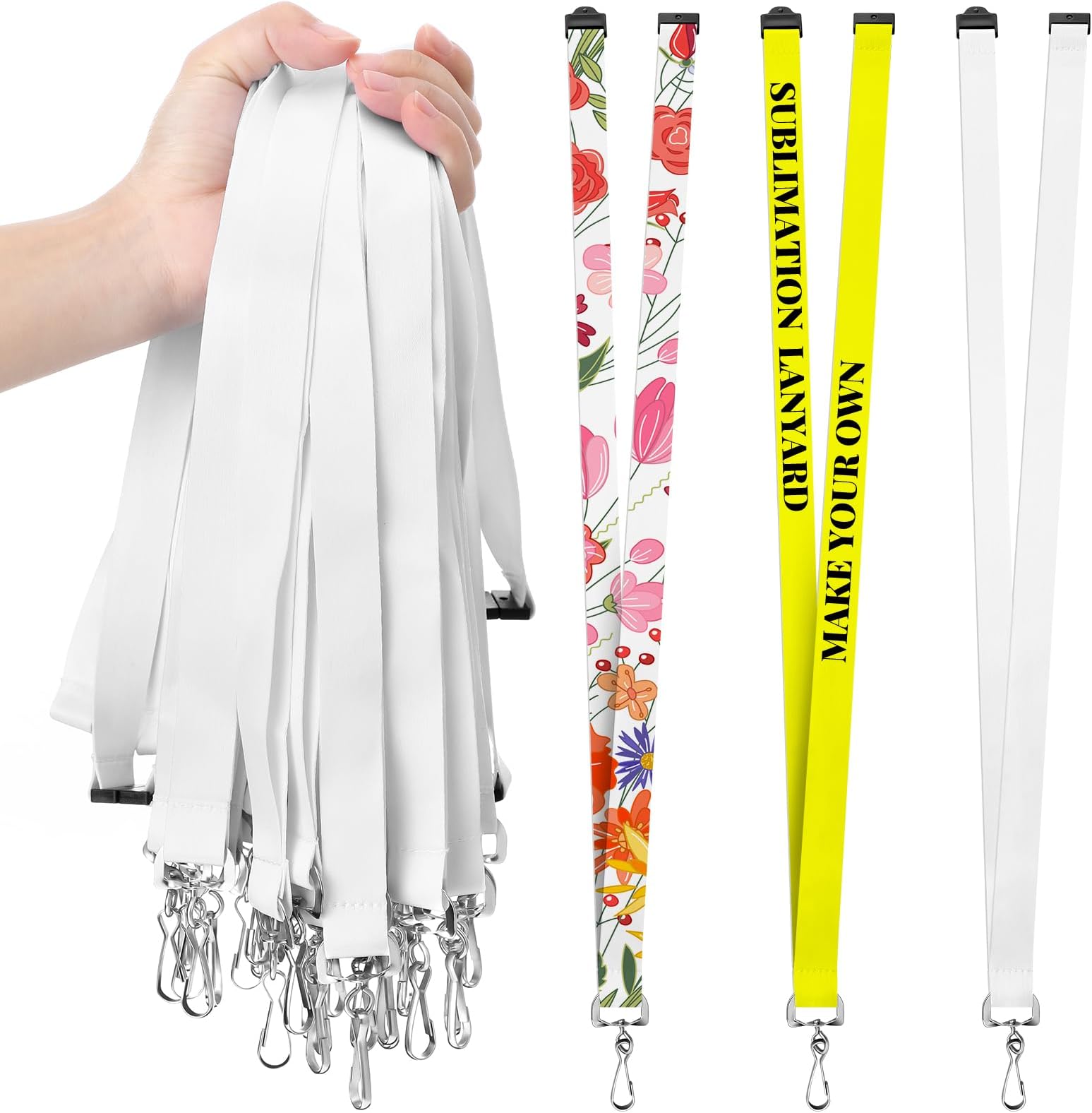 Amazon.com : Outus 20 Pieces Sublimation Lanyard Blank White ...