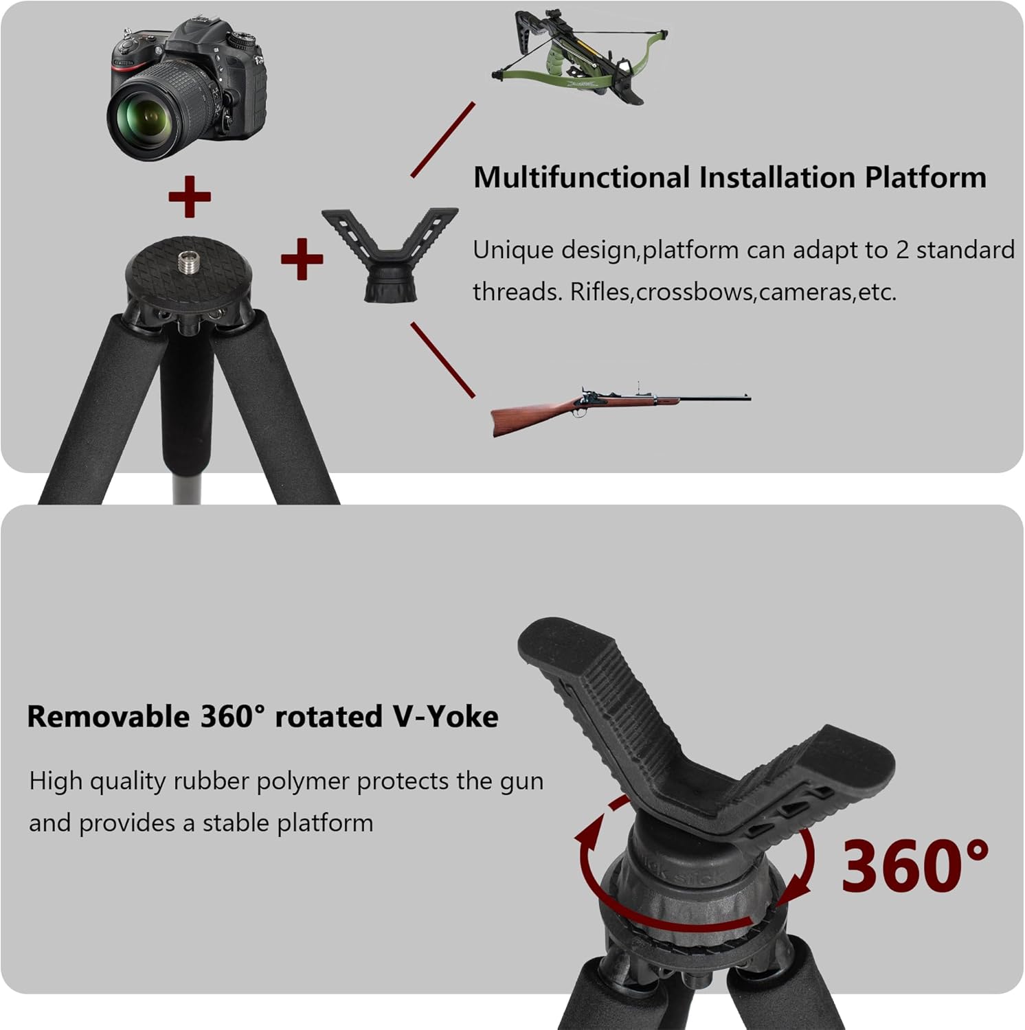 FIERY DEER Shooting Stick for Hunting, Shooting Bipod for Rifle with ...