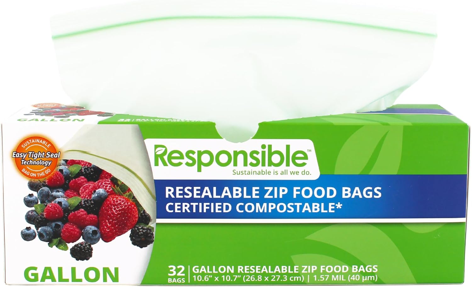 Amazon.com: Responsible Products Certified Compostable Large GALLON ...