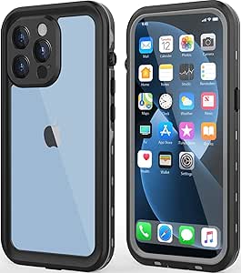 Amazon.com: Dewfoam Waterproof iPhone 13 Pro Max Case - Clear, Shockproof, Dustproof, with ...