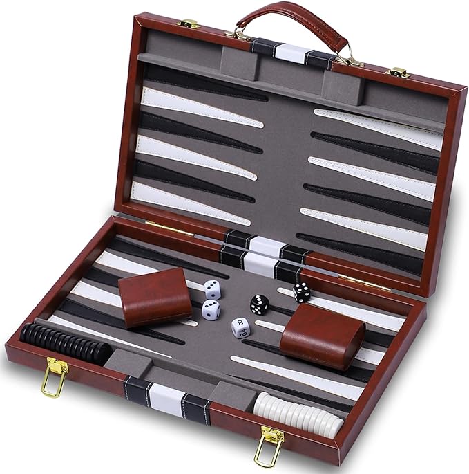 Amazon.com: Backgammon Sets for Adults,15 Inch Backgammon Brown Sets Classic Board Game with ...