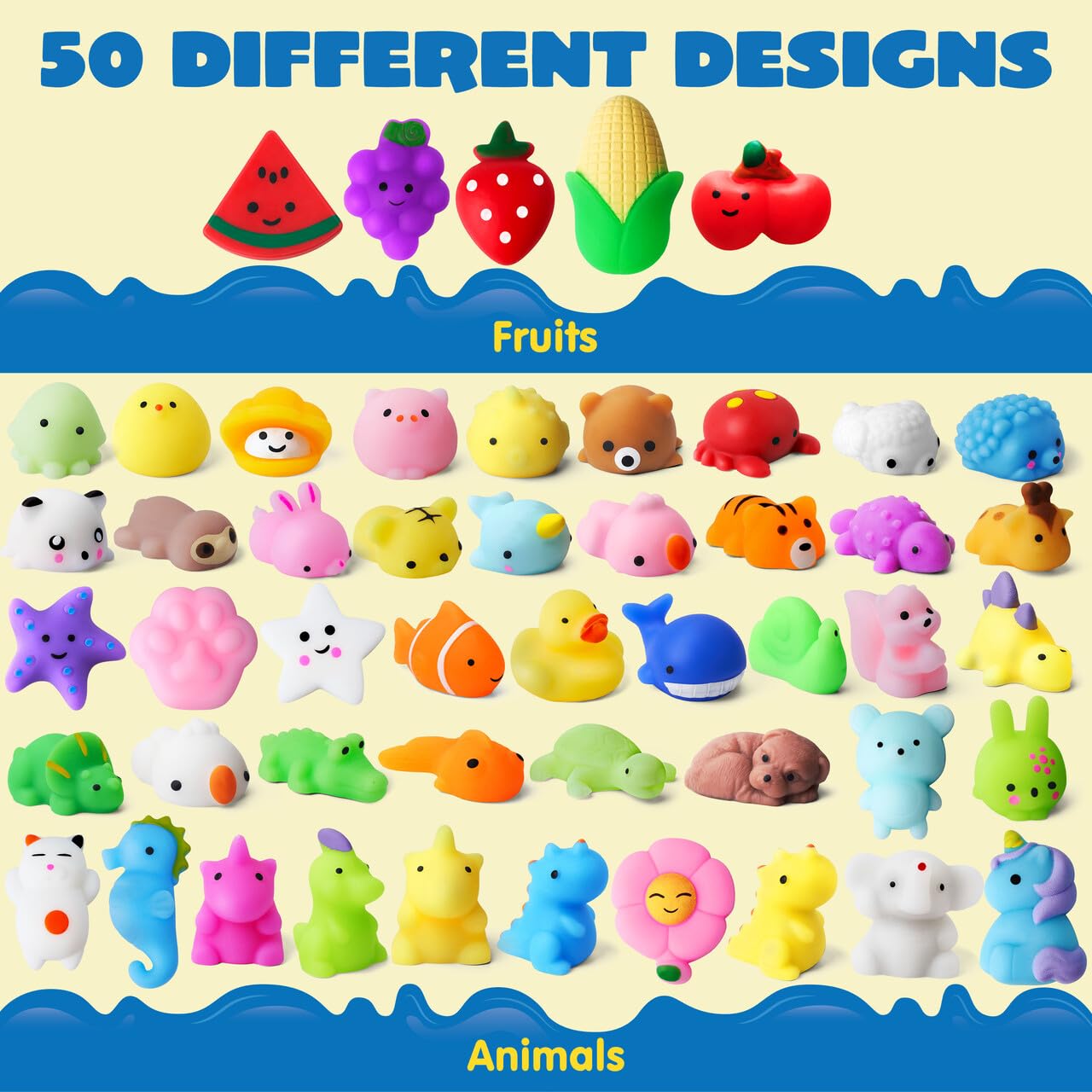 JOYIN Mochi Squishy Toys Set, 50 Pack Mini Mochi Party Favors for Kids ...