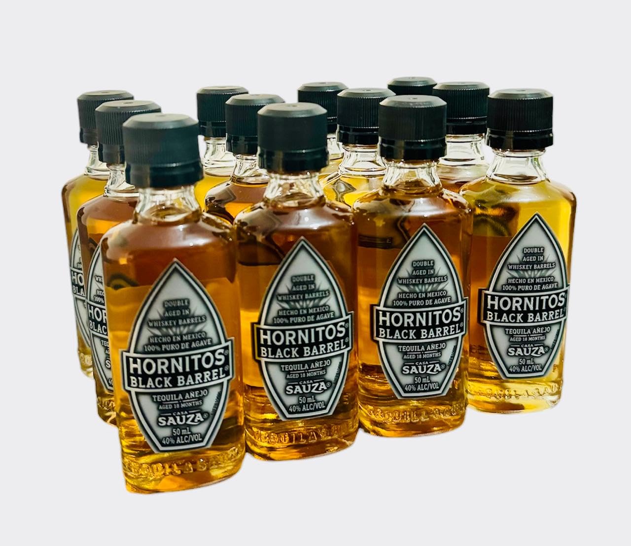 Tequila Hornitos Añejo Black Barrel de 50mL Botellitas Miniatura ...