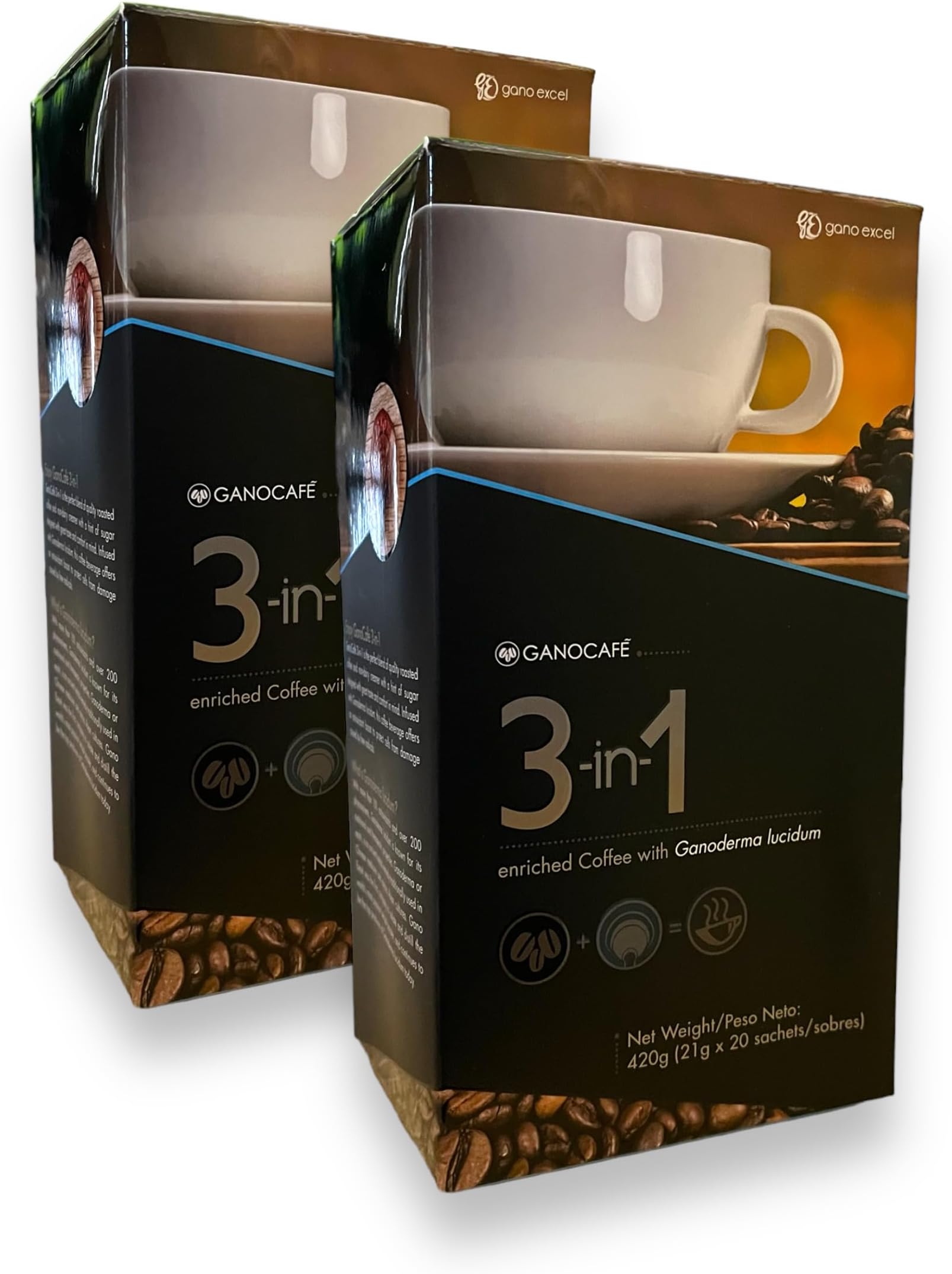 Amazon.com: 2 Boxes GanoCafé 3-in-1 Gourmet Coffee is a Nutritious Health Beverage that is Made ...