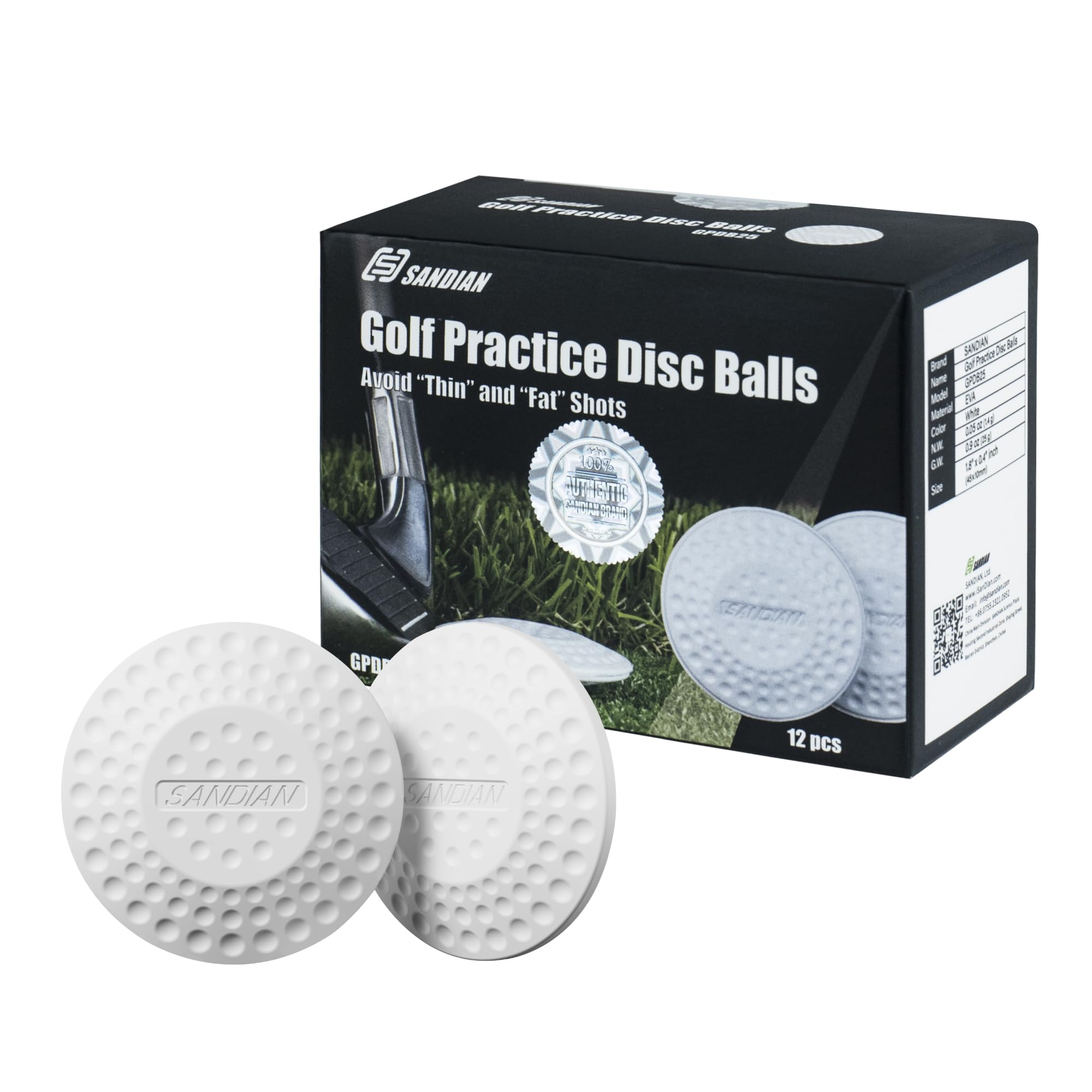 Amazon.com : Sandian 12 Pack Golf Practice Disc Balls, Safe Hitting ...