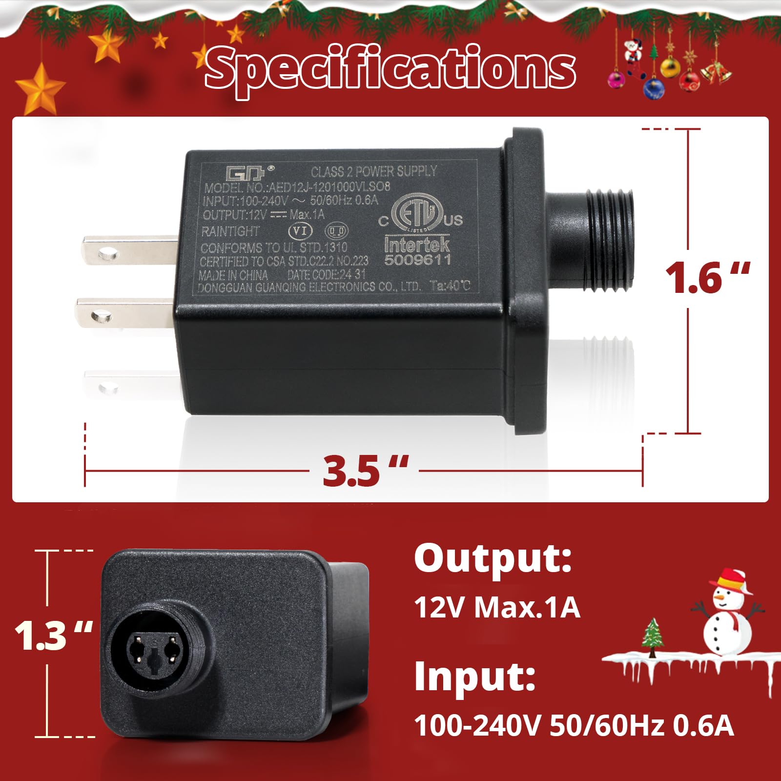Snapklik.com : Christmas Inflatable Plug Replacement 1A, Plug For 5-6 ...