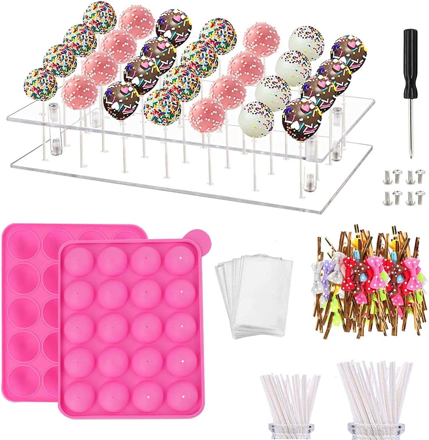 Amazon.com: 554PCS Cake Pop Maker Kit - Silicone Lollipop Molds Baking ...