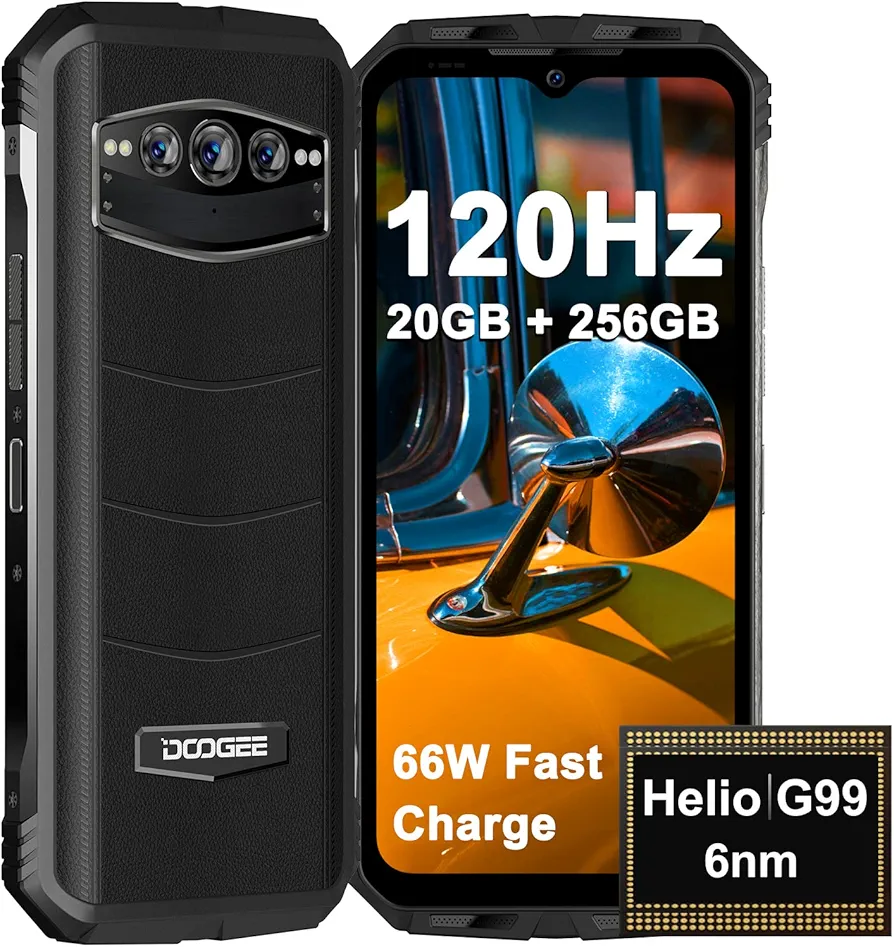 DOOGEE S100 Rugged Smartphone(2023), 20GB+256GB Dual 4G Gaming Rugged Phones Unlocked, 120Hz 6. ...