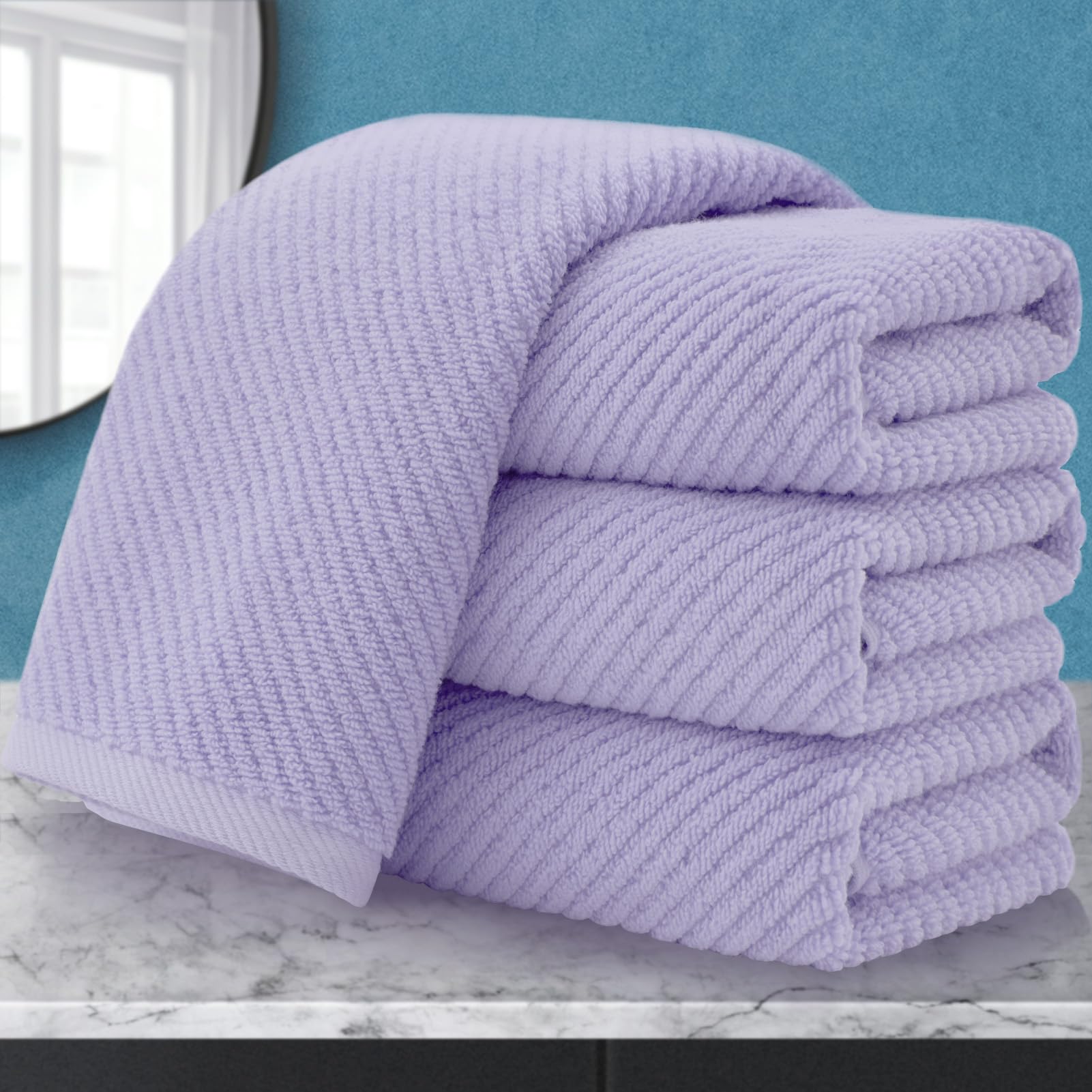 Amazon.com: VOOVA & MOVAS Purple Hand Towels, 4PC Large 18"x 28" - 100% ...