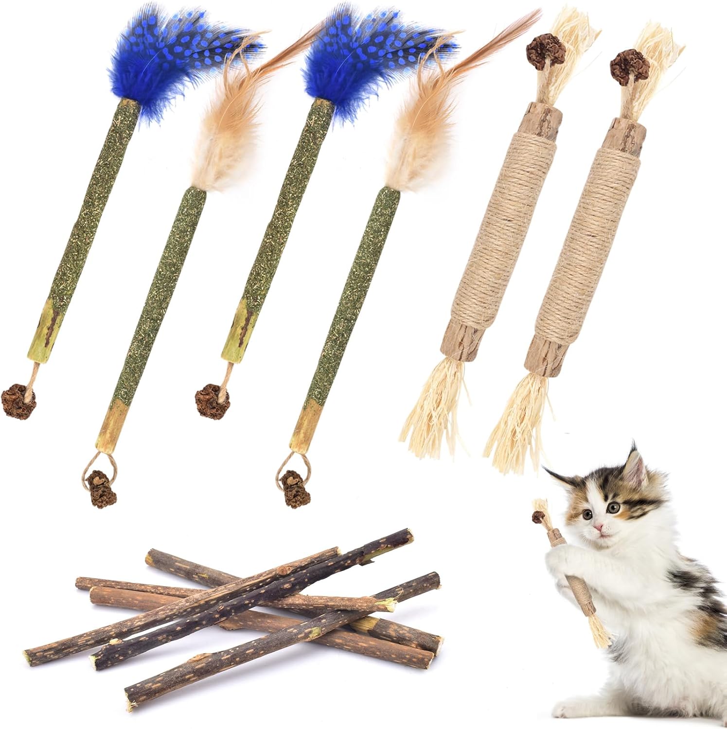 Amazon.com : Bissap 12PCS Silvervine Chew Sticks for Cats, Catnip Chew ...