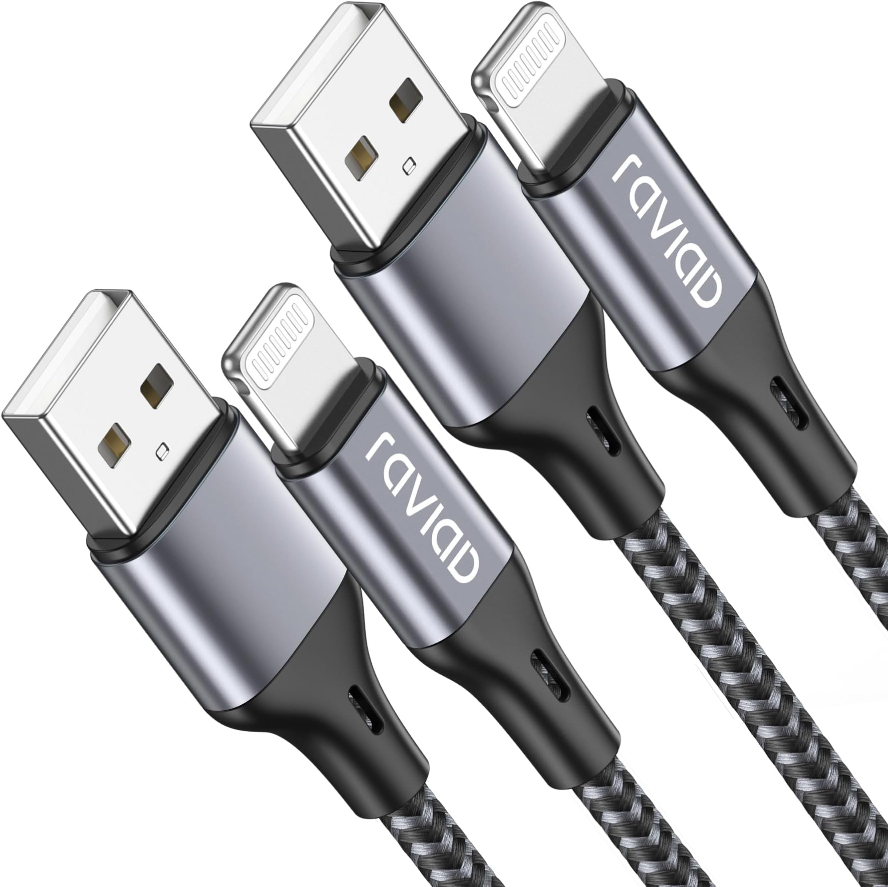 RAVIAD iPhone Ladekabel, Lightning Kabel [3Pack 2M] Nylon iPhone Kabel ...