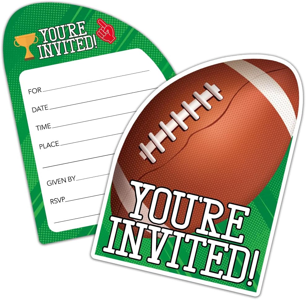Amazon.com : AWSICE Sports Birthday Party Invitations, Football Invite ...