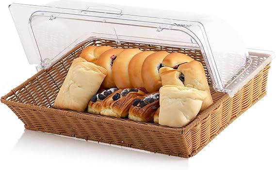Mahlzeit Rattan bread basket with lid | 53.5 x 33 x 25 cm | Bread box ...