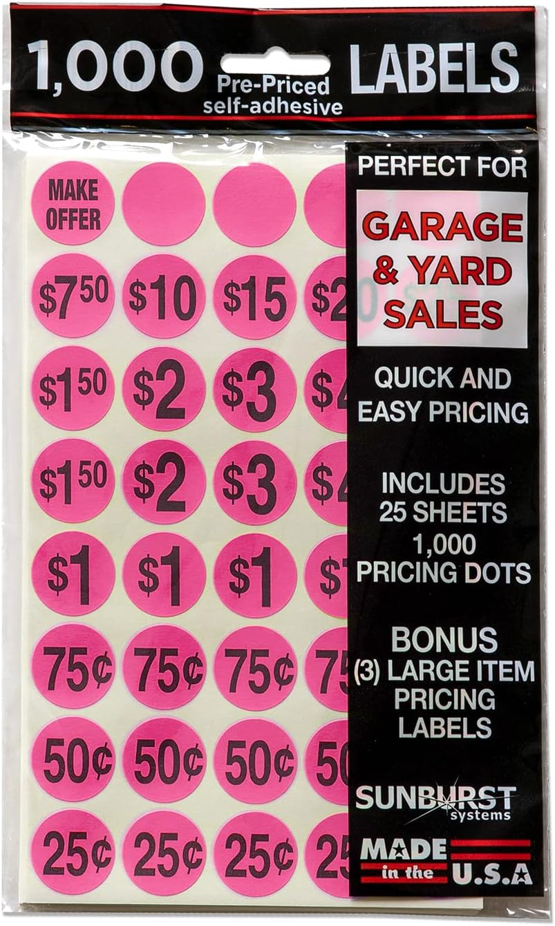 Amazon.com : Fluorescent Red Pricing Labels for Monarch 1131 Price Gun ...