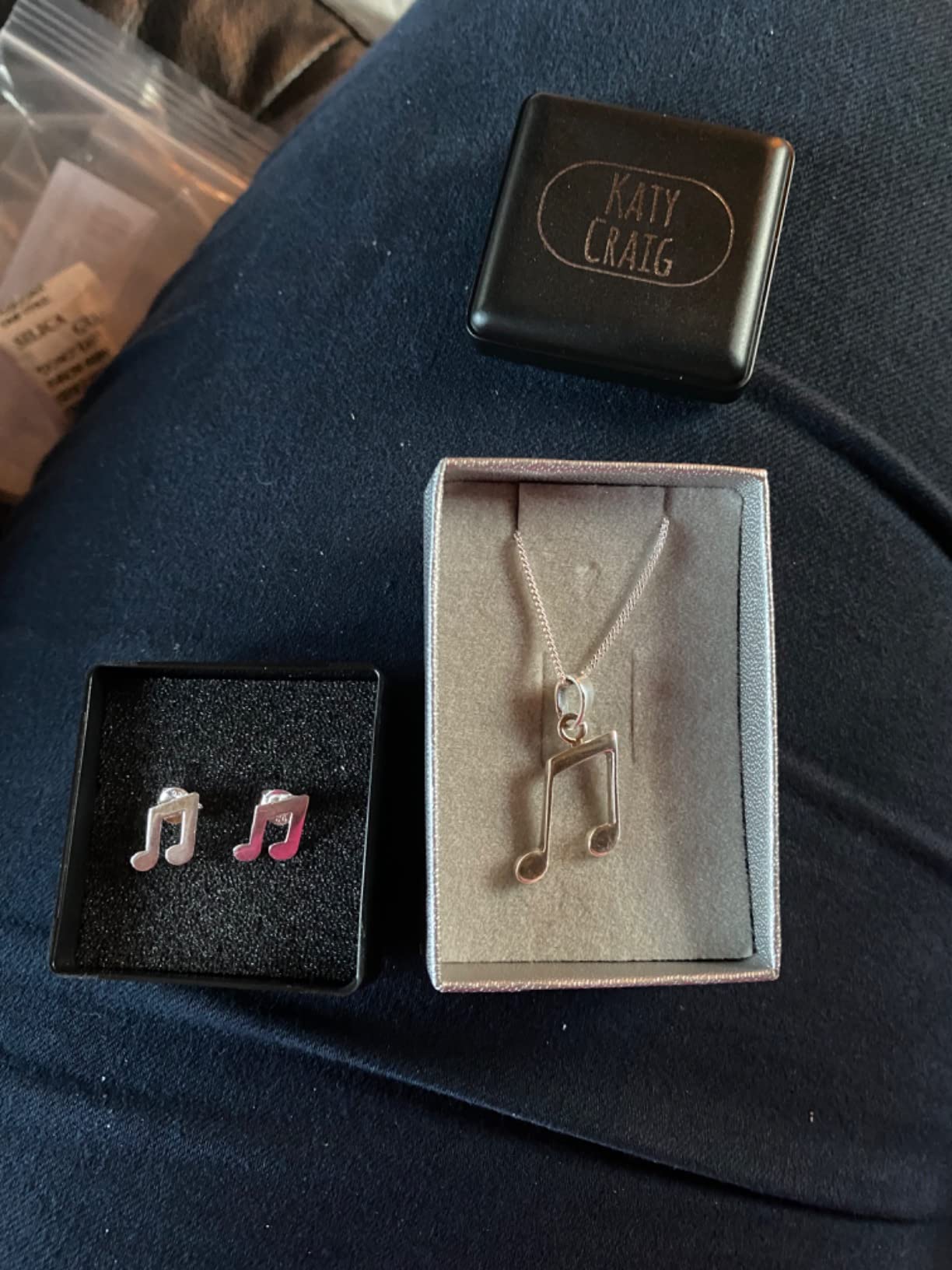 Heather Needham Sterling Silver Musical Note Necklace on 17" silver ...