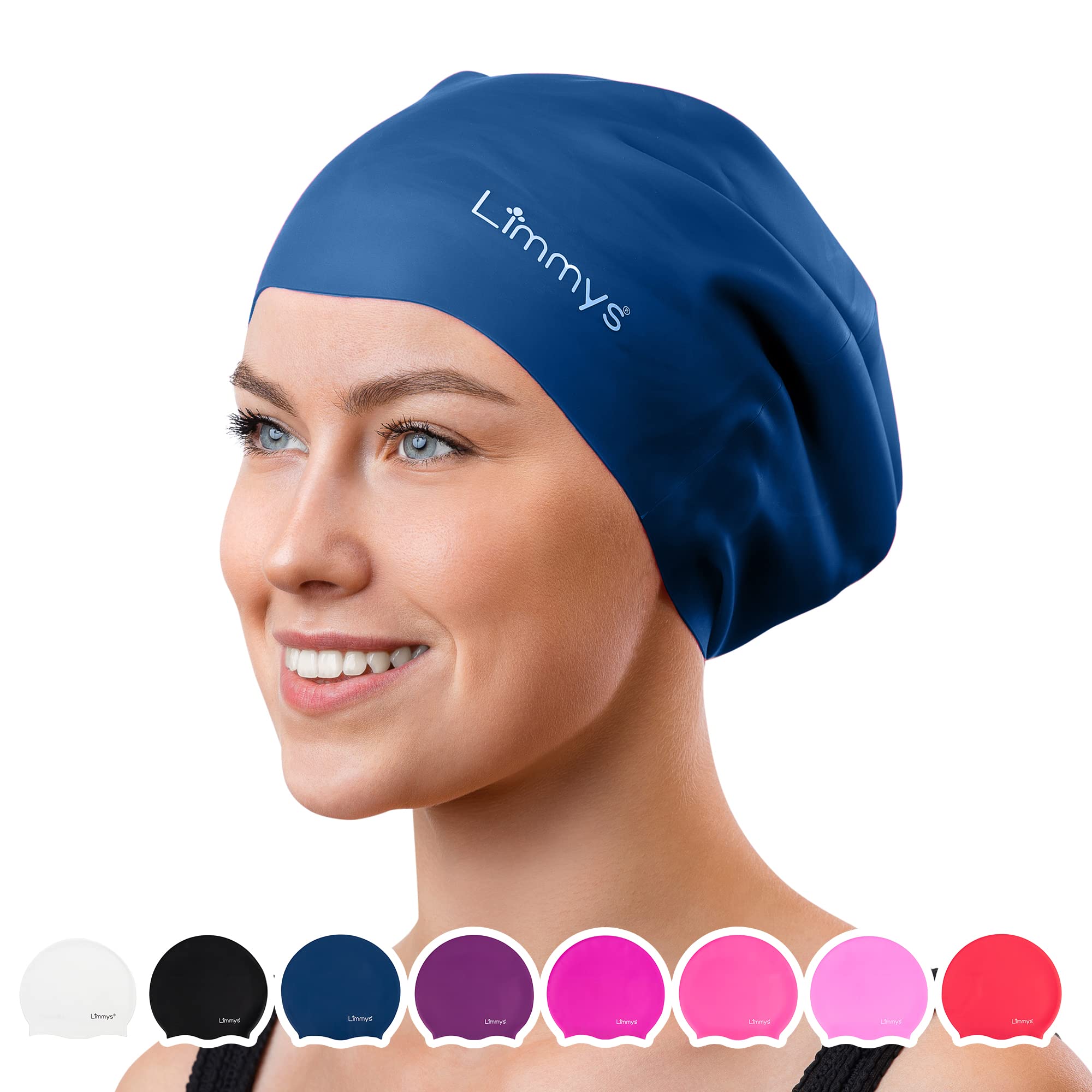 Snapklik.com : Limmys Adult Long Hair Swimming Cap - 100% Silicone Swim ...