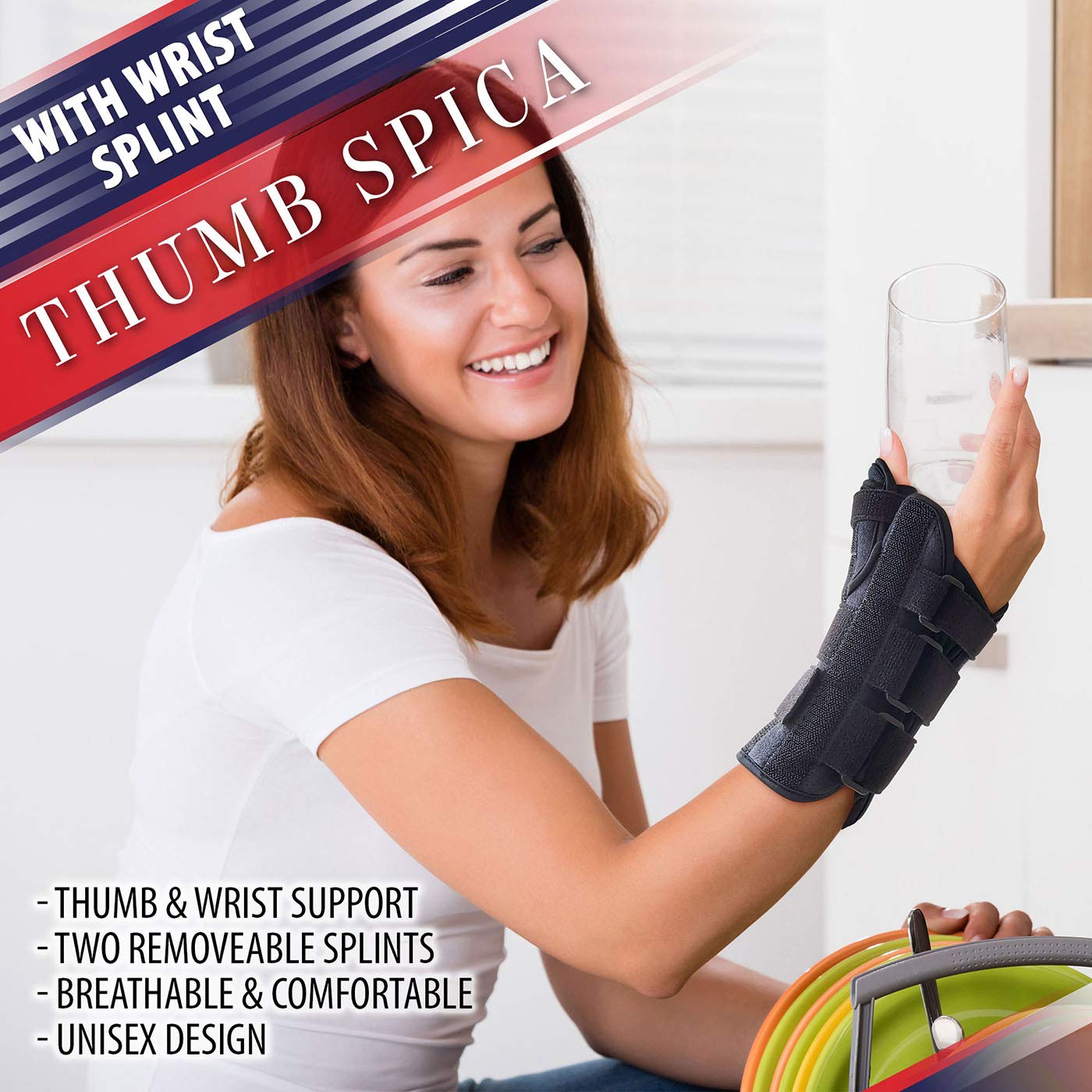 Buy Thumb Spica Splint & Wrist Brace – Both a Wrist Splint and Thumb ...