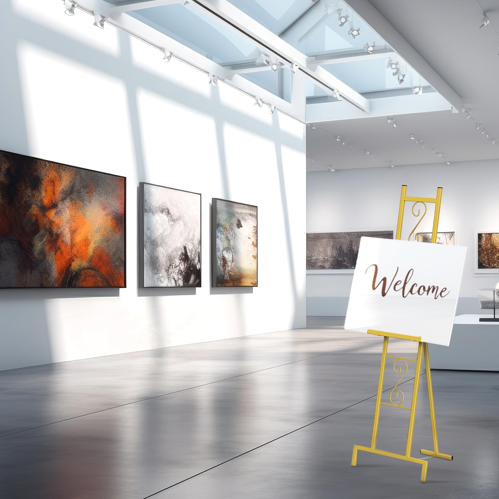 Snapklik.com : OUSHENG Gold Easel Stand, Large Metal Entryway Wedding ...