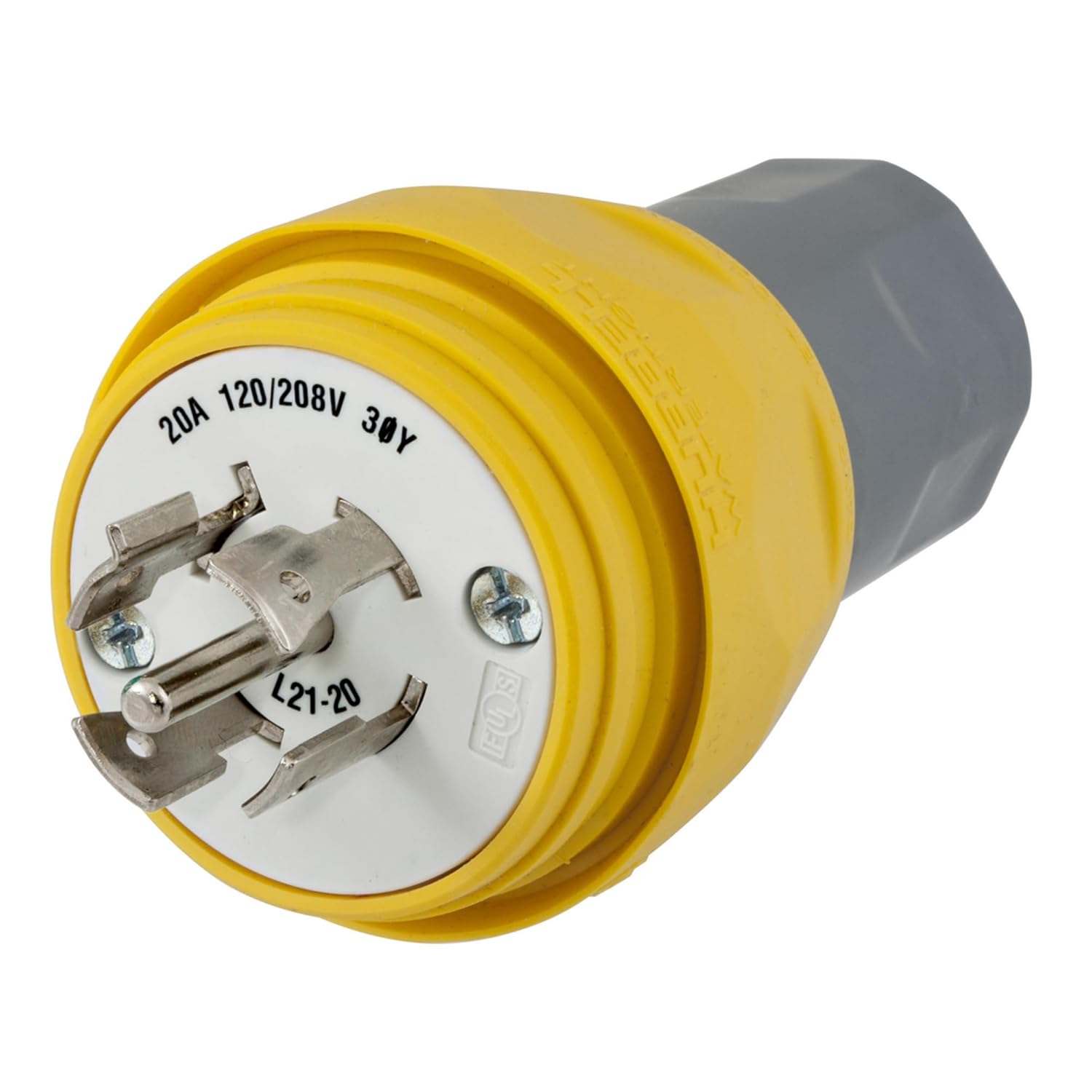 Watertight Devices, Twist-Lock Plug, 20A, 3 Phase WYE 120/208V, 4 Pole ...