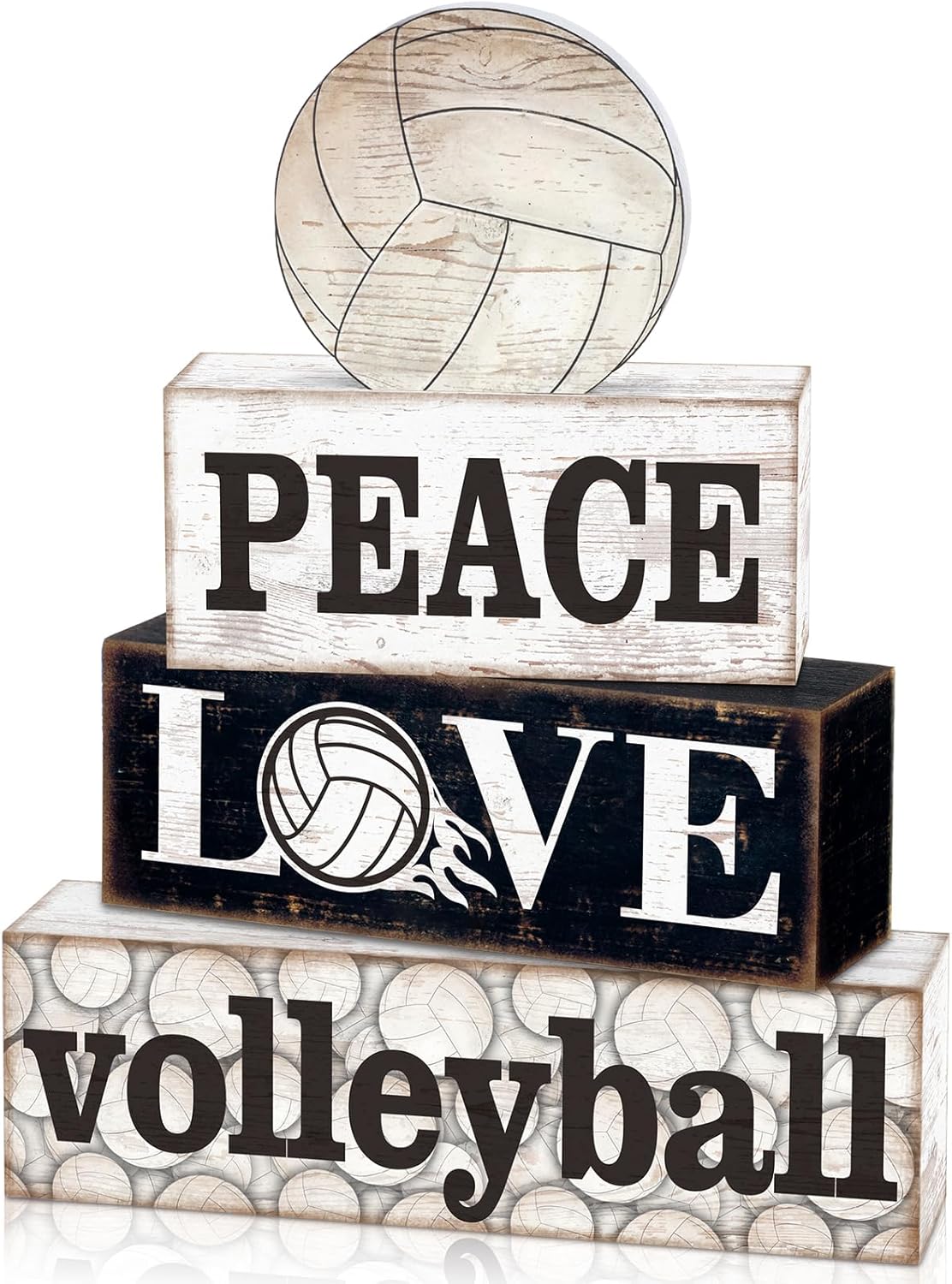Amazon.com: Briwooody 4 Pcs Volleyball Decorations 2026 Rustic Wooden ...