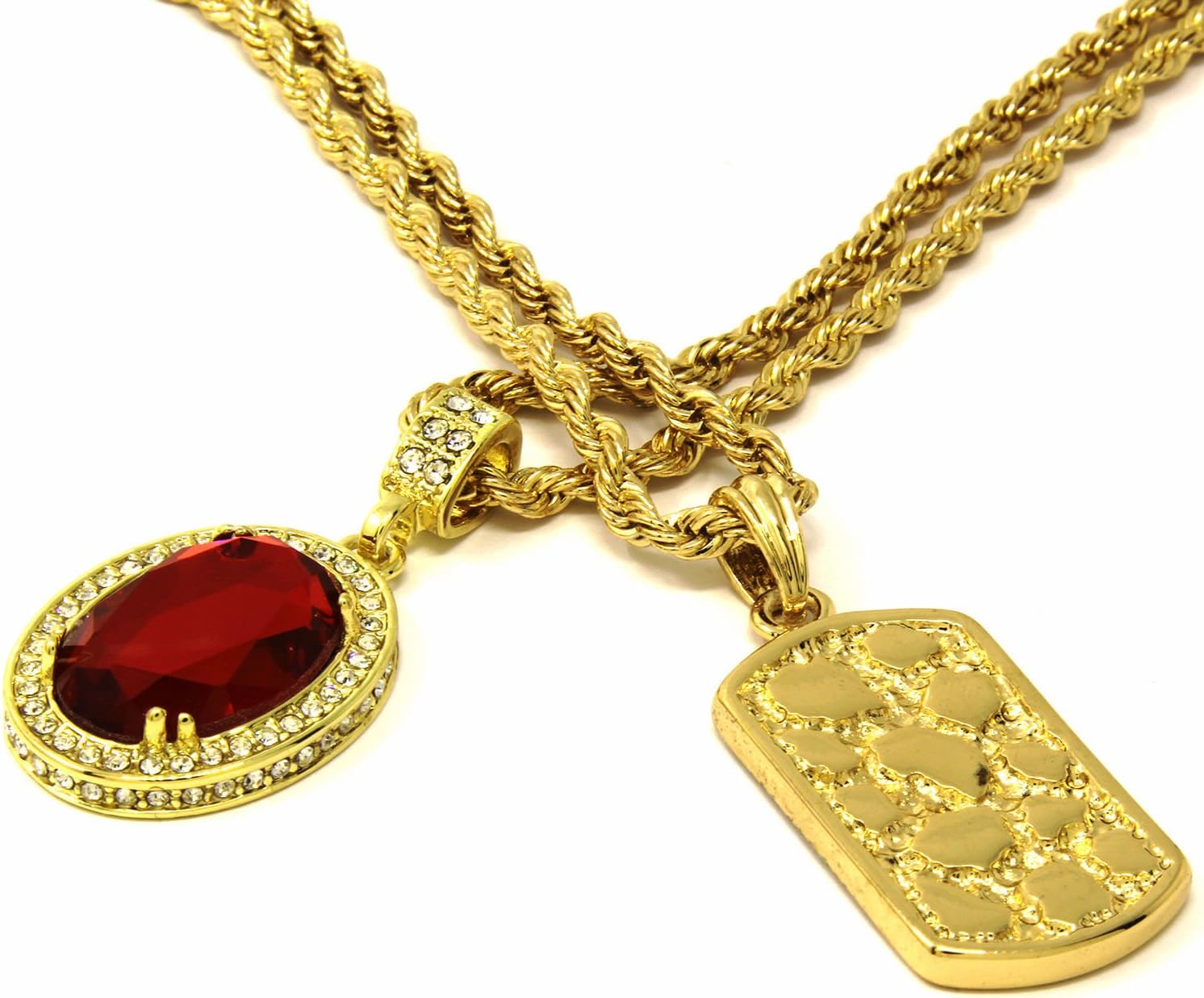 Amazon.com: Para hombre etiqueta de identificación de pepita de oro y ...
