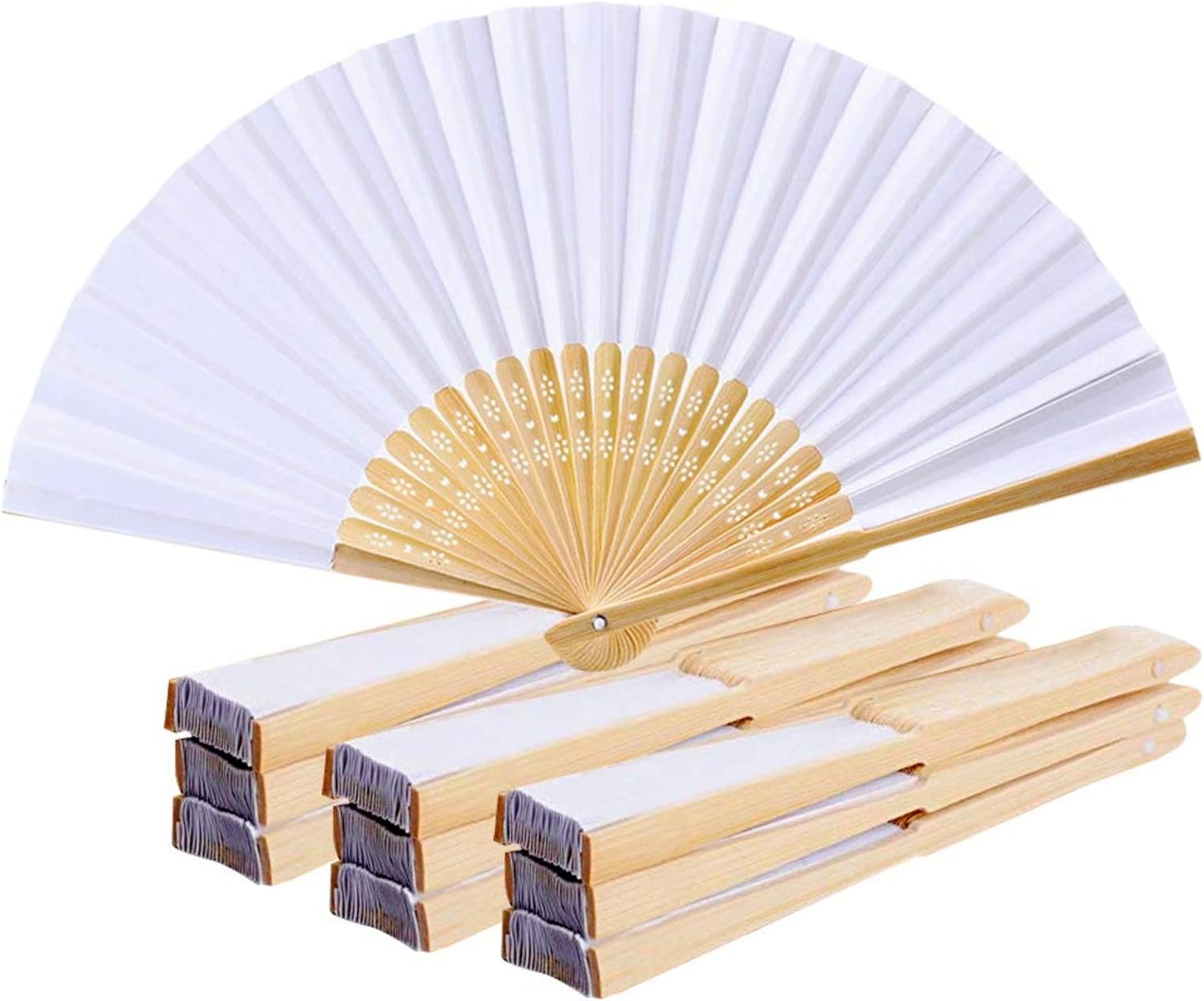 RunFar shop 20pcs Faltbare Handfächer Hochzeitsfächer Fächer hochzeit ...