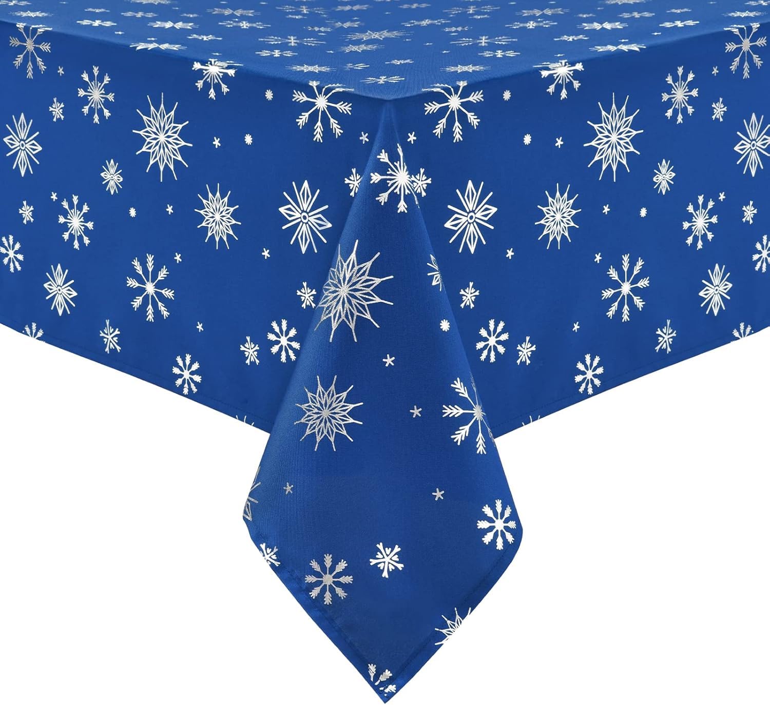 Amazon.com: Likiyol Christmas Tablecloth, Sliver Snowflake Christmas ...